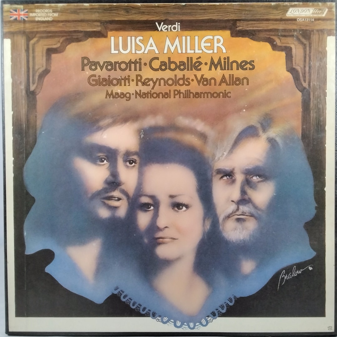 Verdi Luisa Miller Pavarotti Caballe Milnes Giaiotti Reynolds Van Allan Maag Opera LP Box Set 3 ...