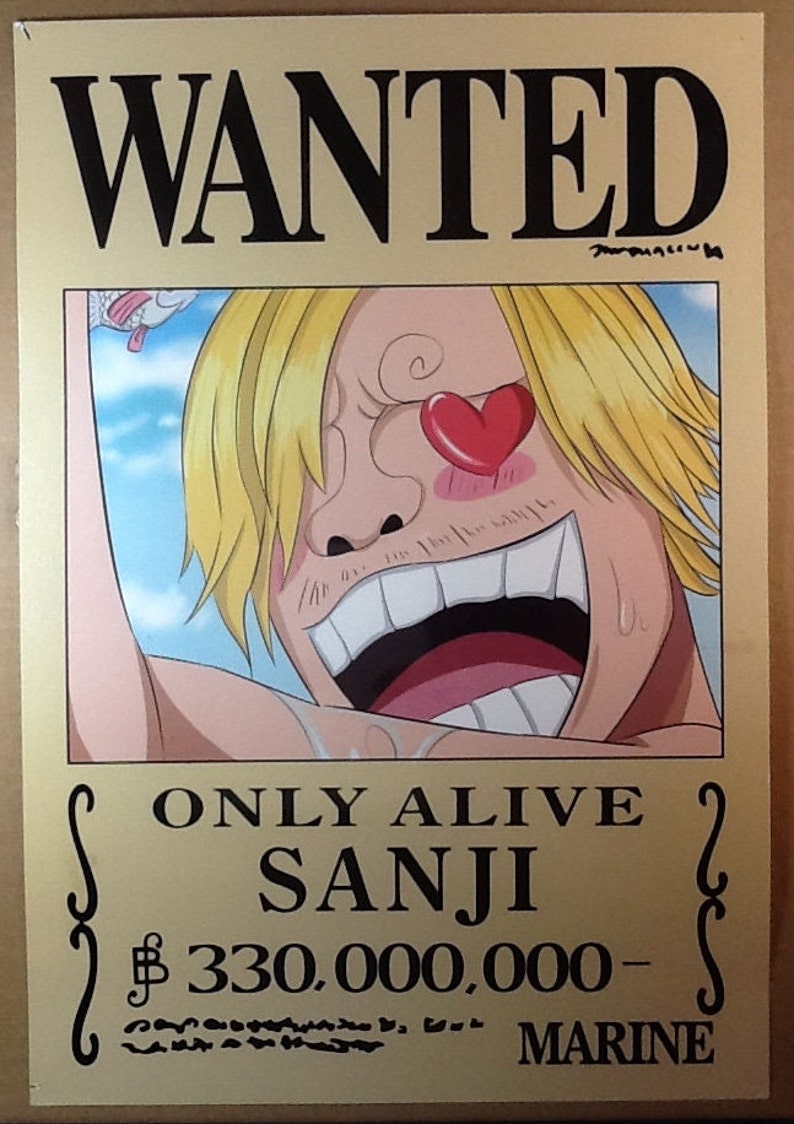 Wanted Only Alive SANJI Marine Anime Poster One Piece Manga - Etsy