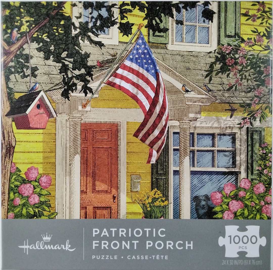 Patriotic Front Porch Geoff Greenleaf 1000 Pc 24 X 30 Jigsaw Puzzle ...