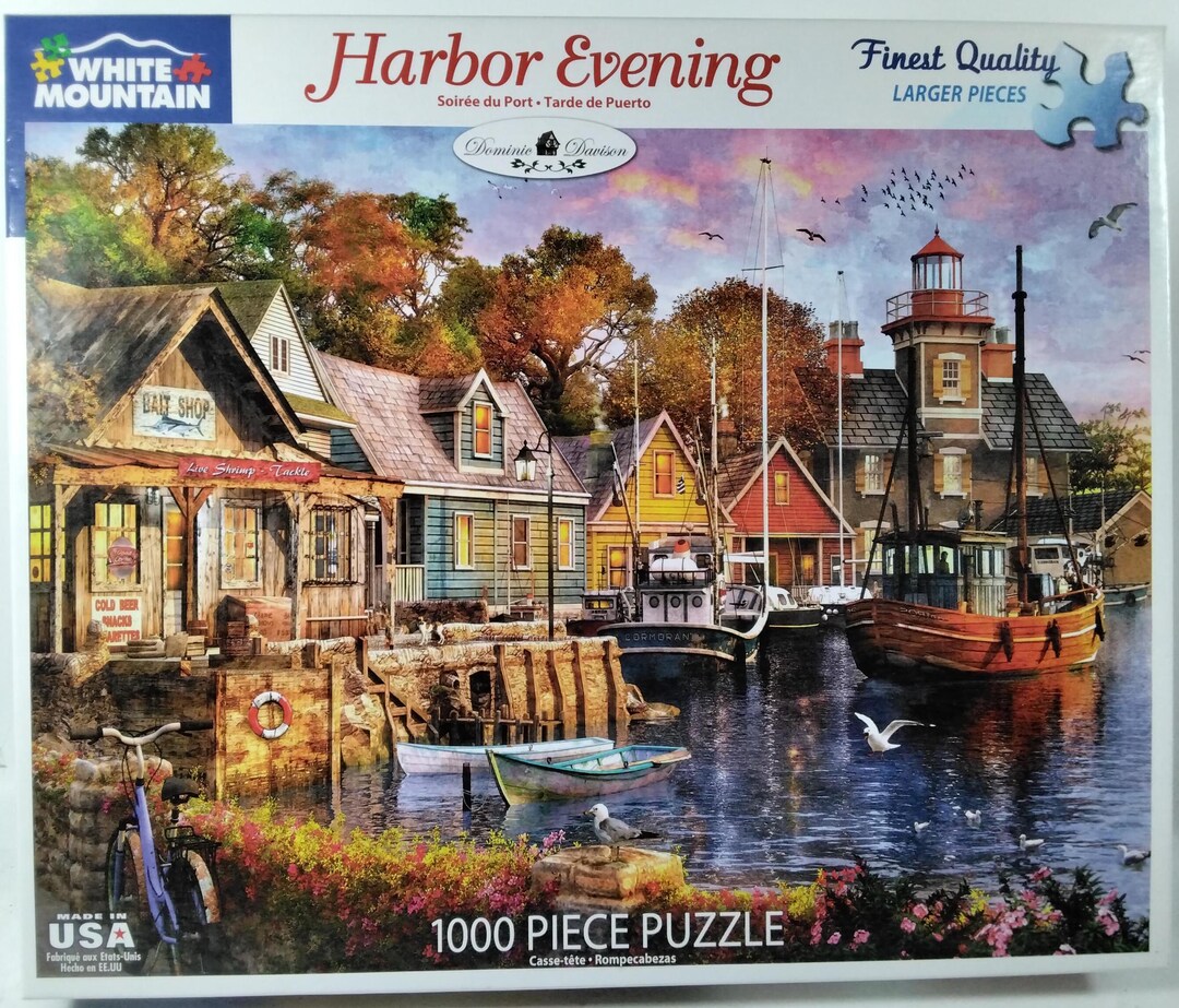 Harbor Evening Dominic Davison 1000 Pc Jigsaw Puzzle 24 X 30 White ...