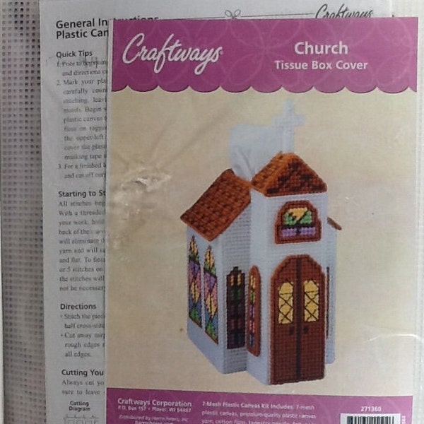 Plastic Canvas Church Tissue Box Cover Patterns - Etsy