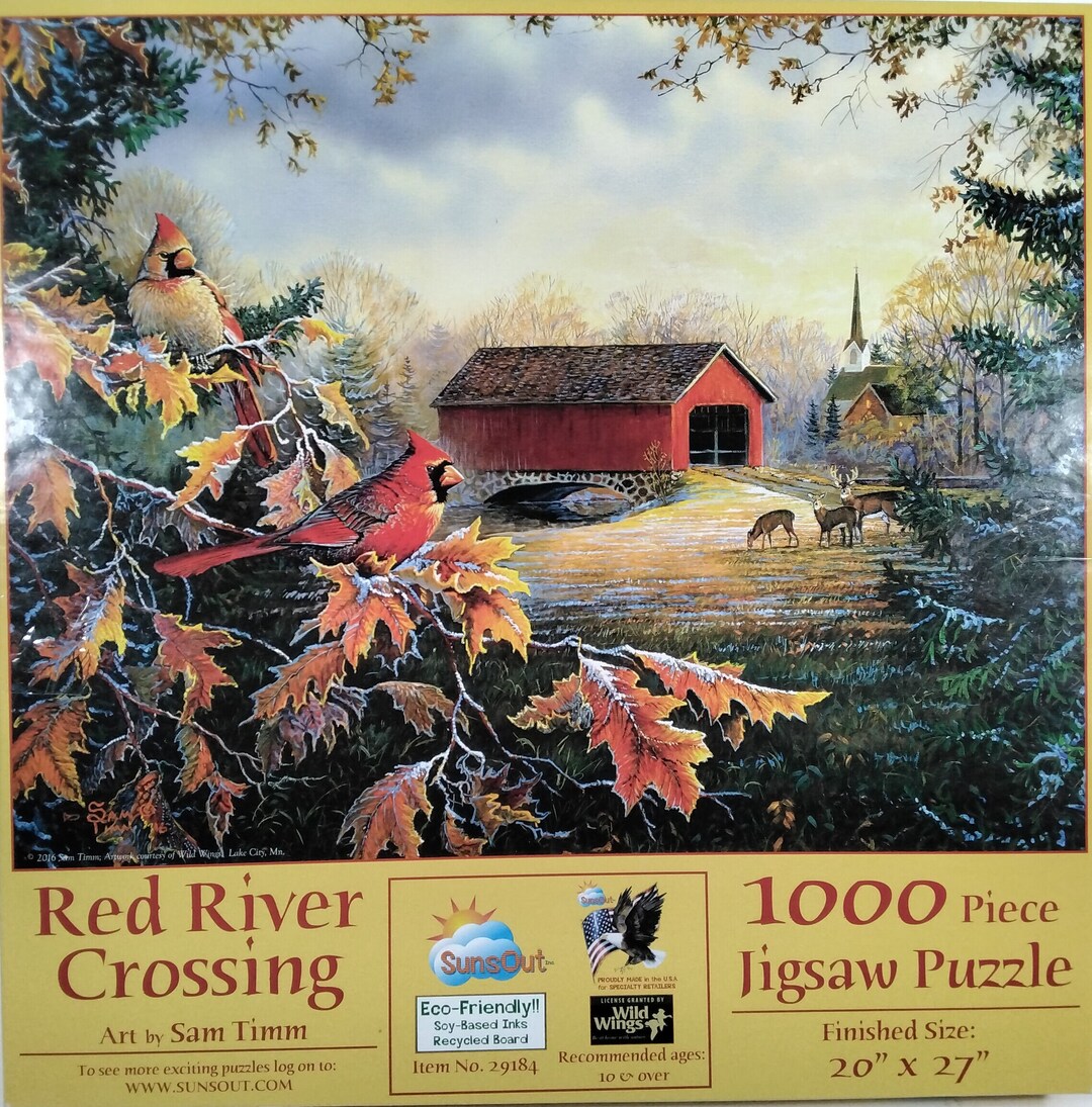 Red River Crossing Sam Timm 1000 Pc 20 X 27 Jigsaw Puzzle Sunsout 29184 - Etsy