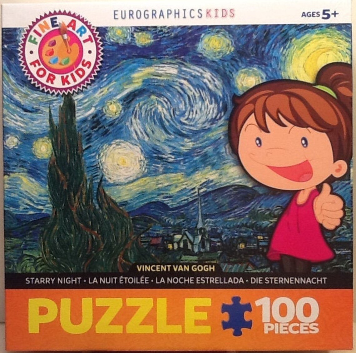 Starry Night Vincent Van Gogh 100 Pc Jigsaw Puzzle 19 X 13 Eurographics ...