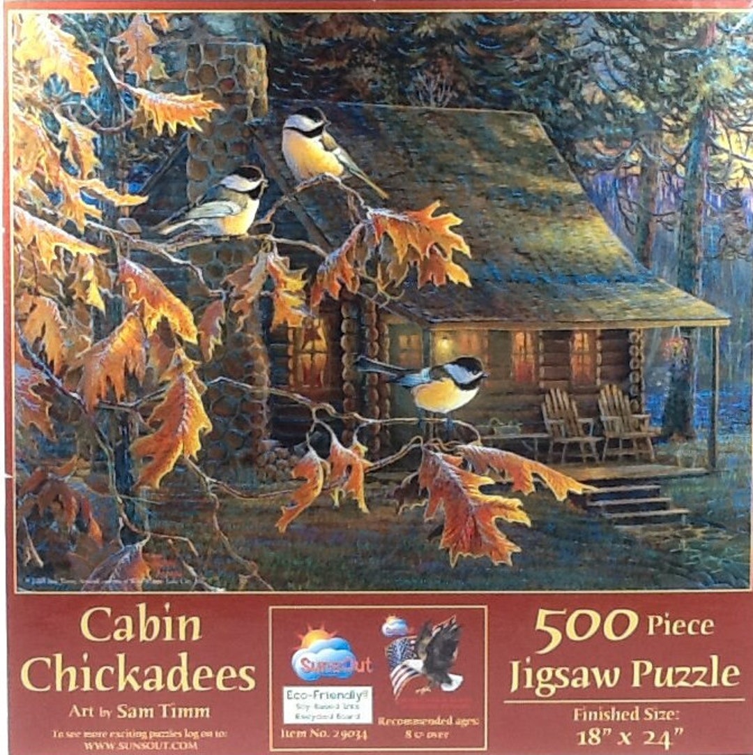 Cabin Chickadees Sam Timm Jigsaw Puzzle 1500 Pc 18 X 24 Sunsout 29034 ...