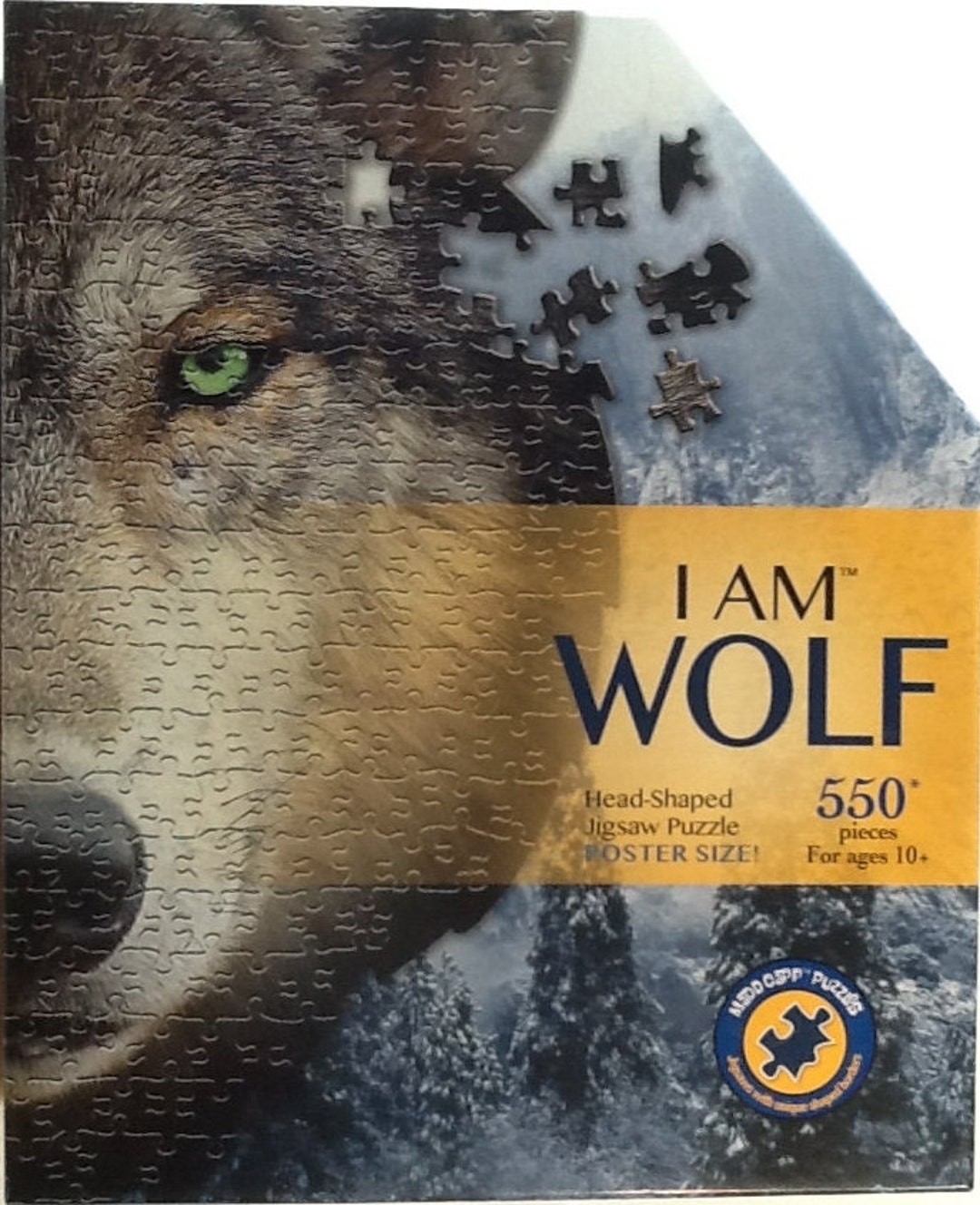 I Am Wolf 550 Pc Unique Head Shaped Jigsaw Puzzle 24 X 32 Madd Capp - Etsy