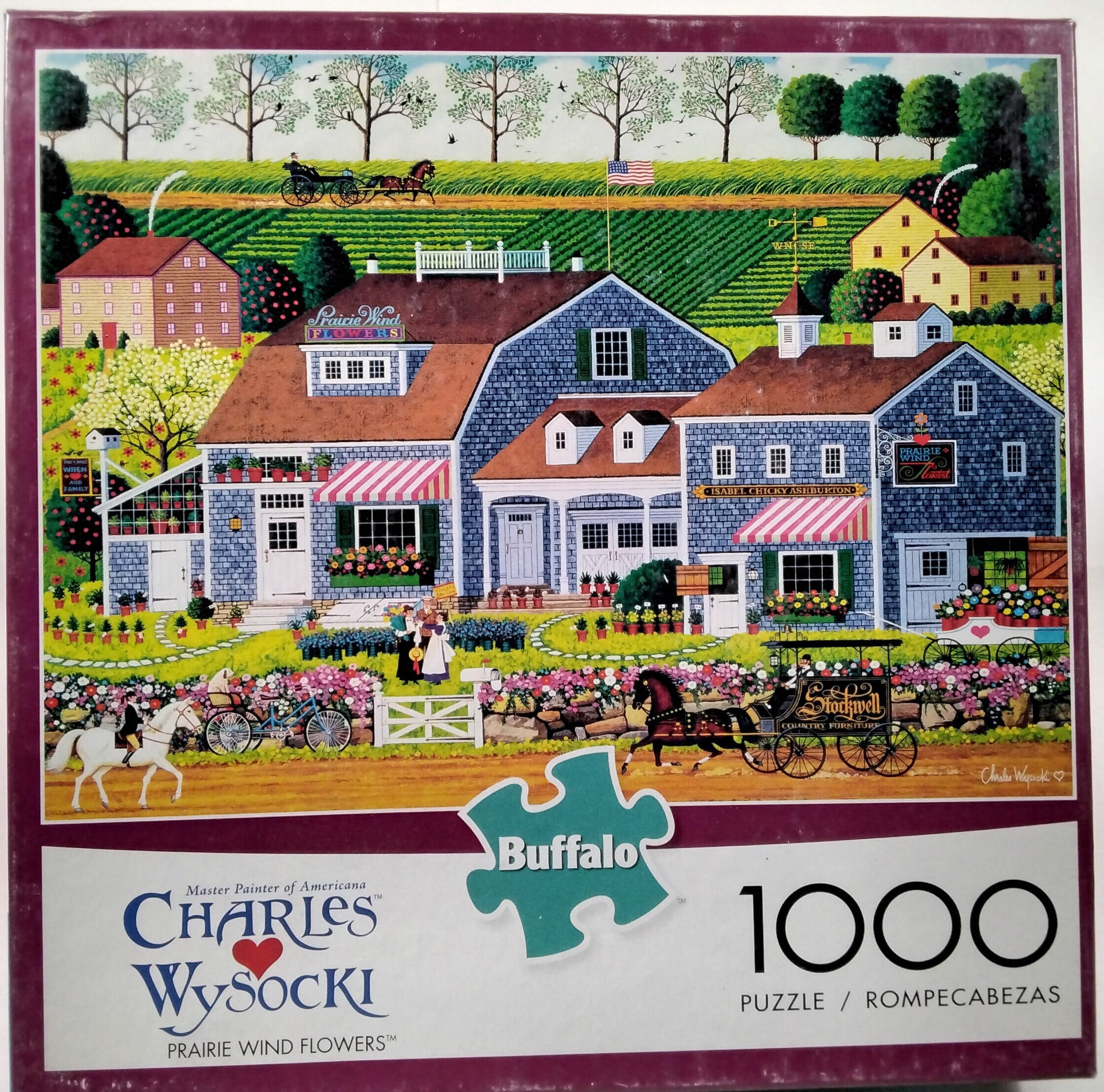 Prairie Wind Flowers Charles Wysocki Jigsaw Puzzle 1000 Pc 26.75 X 19. ...