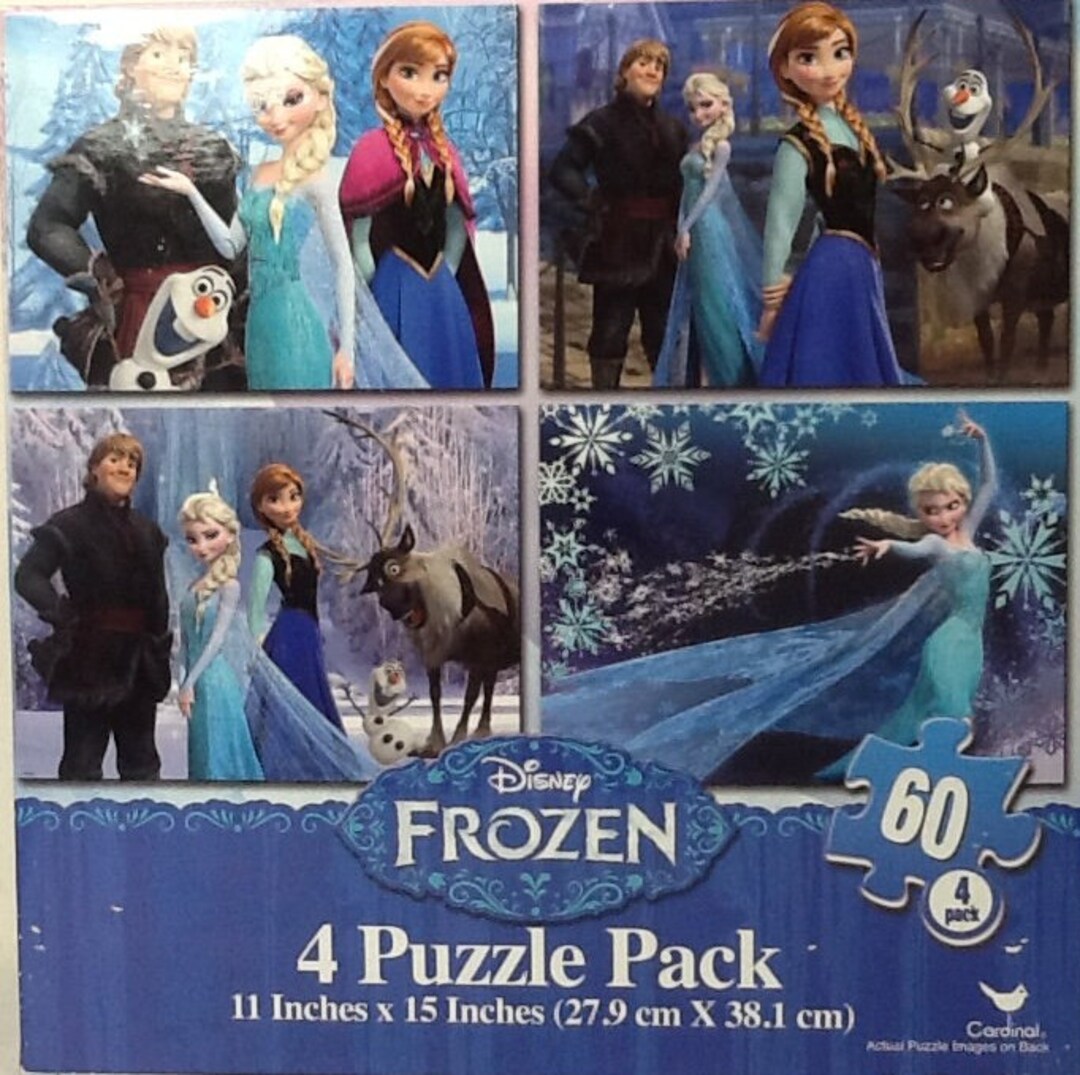 Elsa Anna Kristoff Olaf Sven Disney Frozen 4 Puzzle Pack 11 X 15 Ea 60 ...