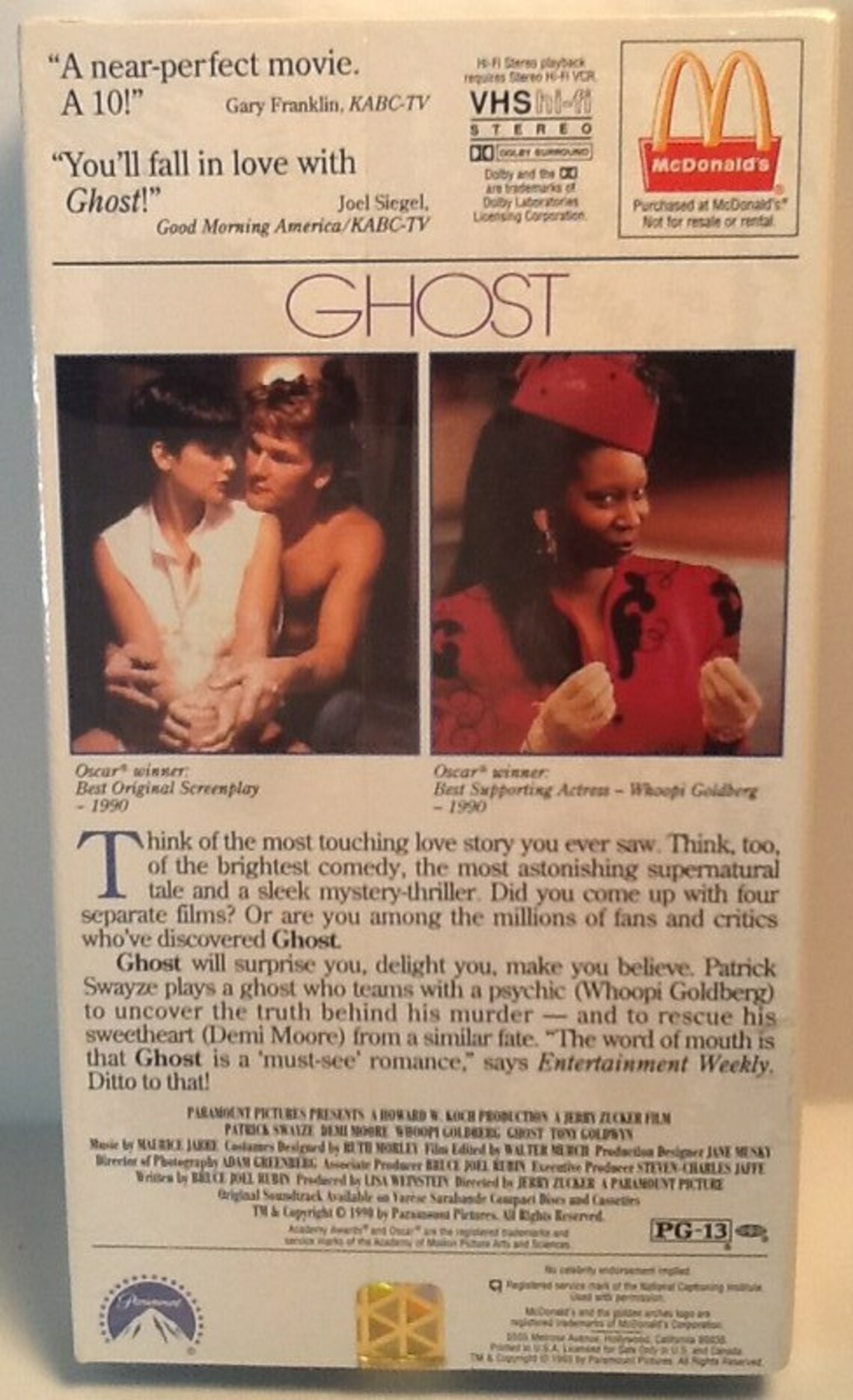 FACTORY SEALED Ghost VHS Patrick Swayze Demi Moore Whoopi | Etsy
