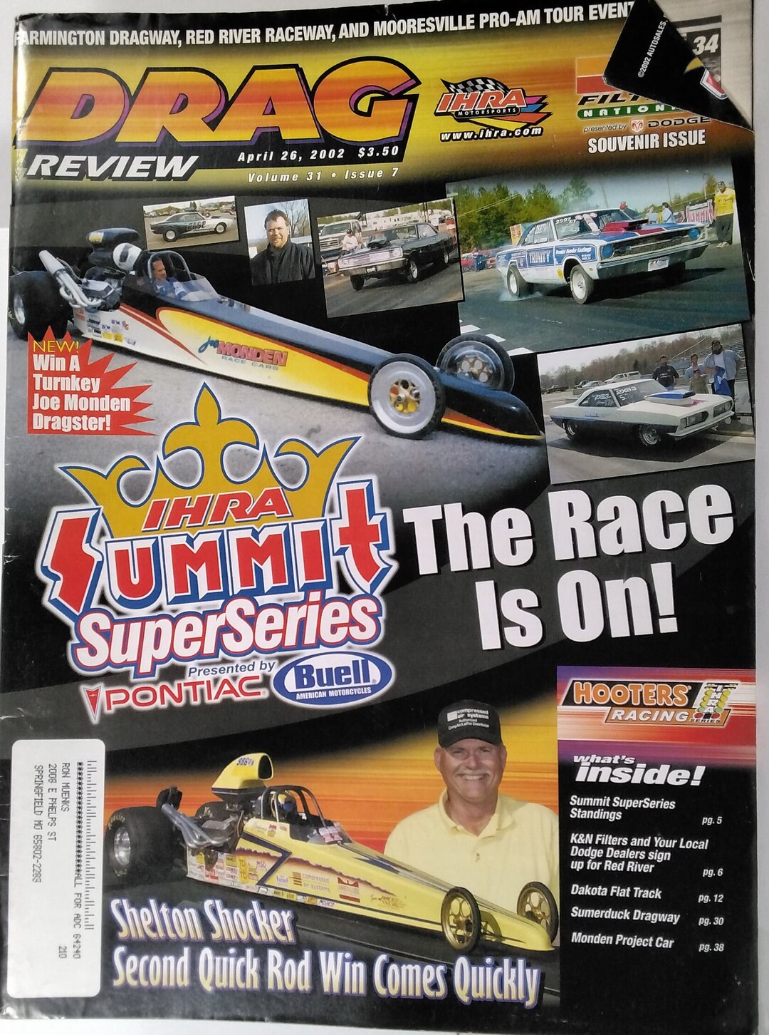 VINTAGE Apr 26, 2002 Drag Review Magazine IHRA Summit Super Series the ...