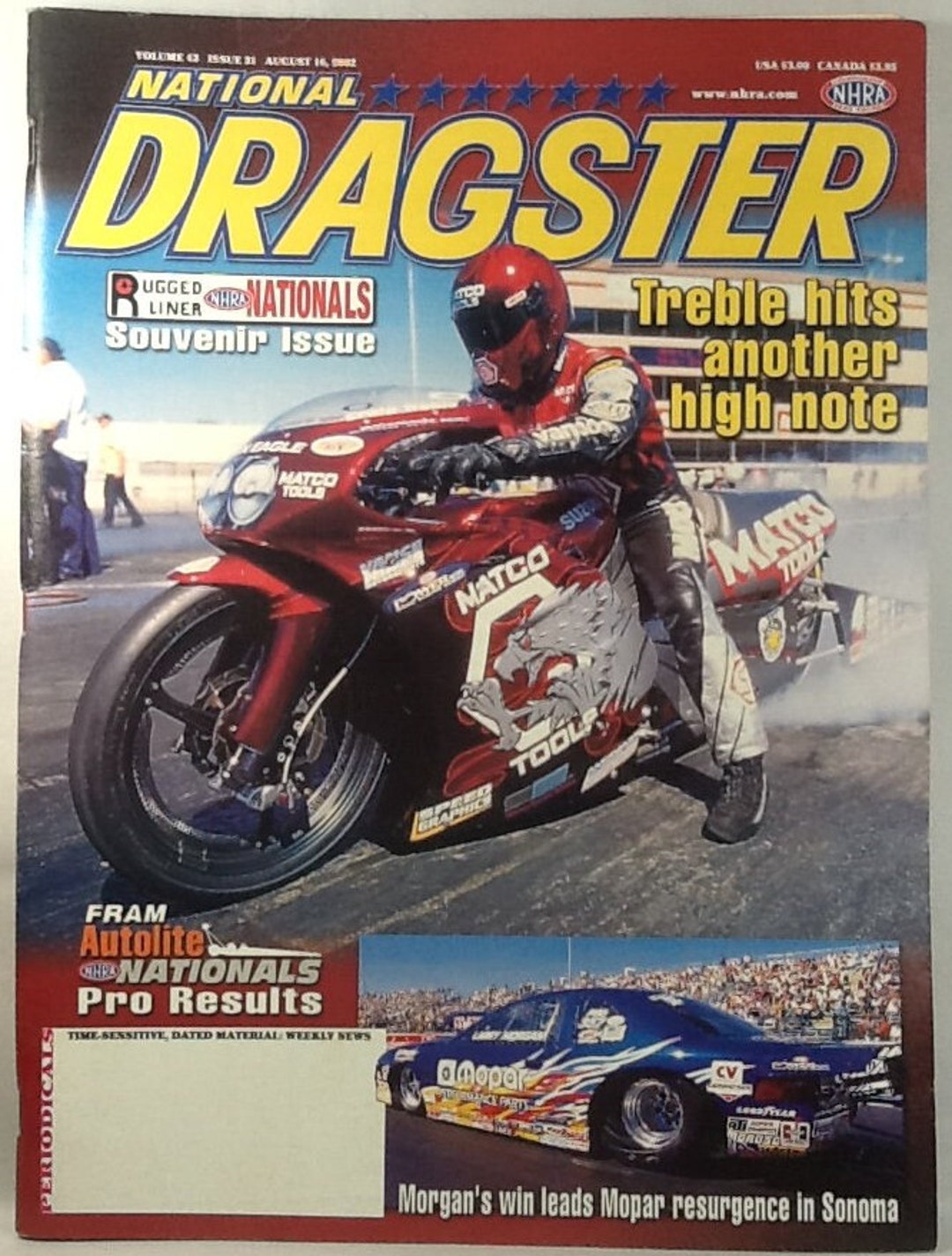 VINTAGE August 16, 2002 National Dragster Magazine - Etsy