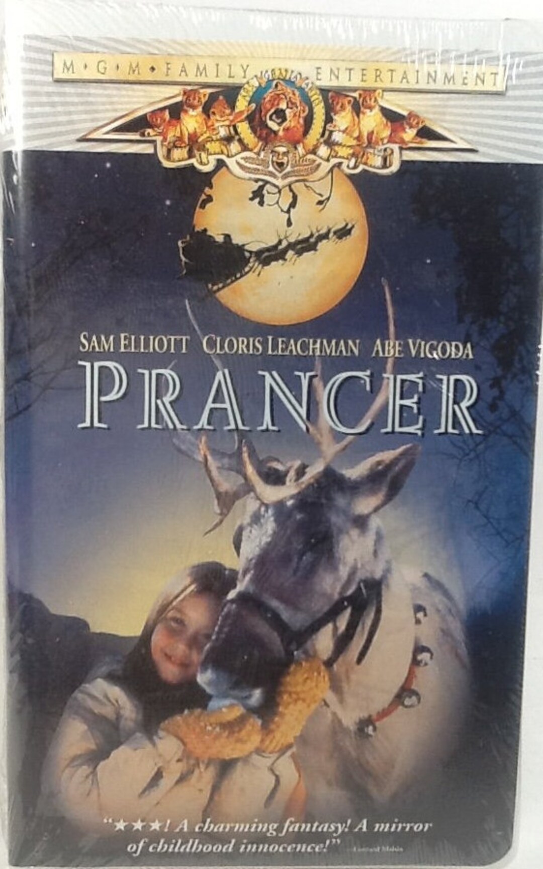 Factory Sealed Prancer VHS Clamshell Sam Elliott Cloris Leachman Abe Vigoda MGM Home ...