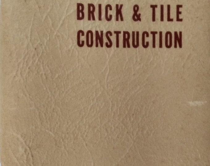 Vintage 1954 Booklet First Edition Brick & Tile Construction Pocket ...