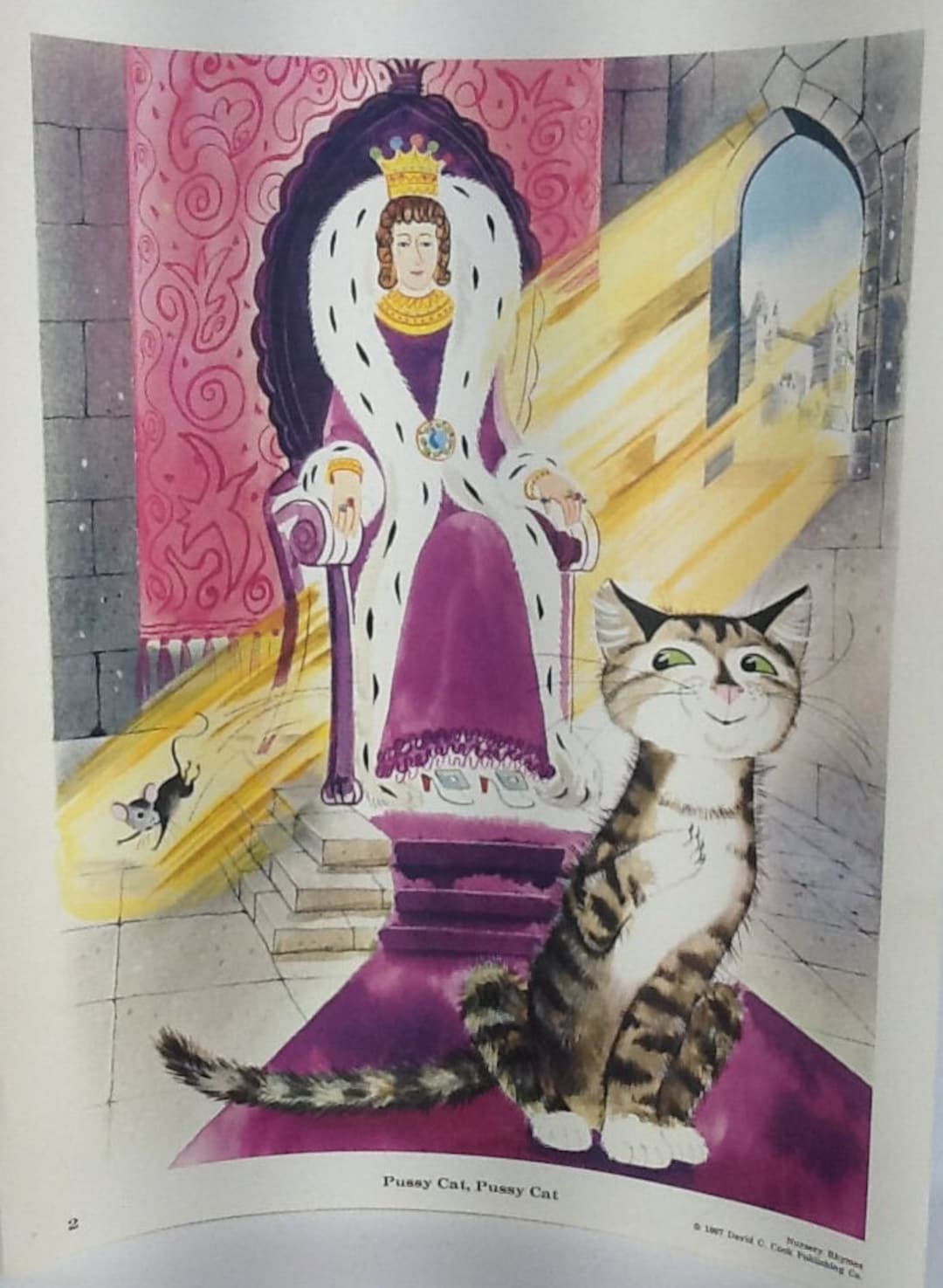 VINTAGE 1967 Pussy Cat Pussy Cat Nursery Rhymes 10-3/4 X 13-3/4 Print ...