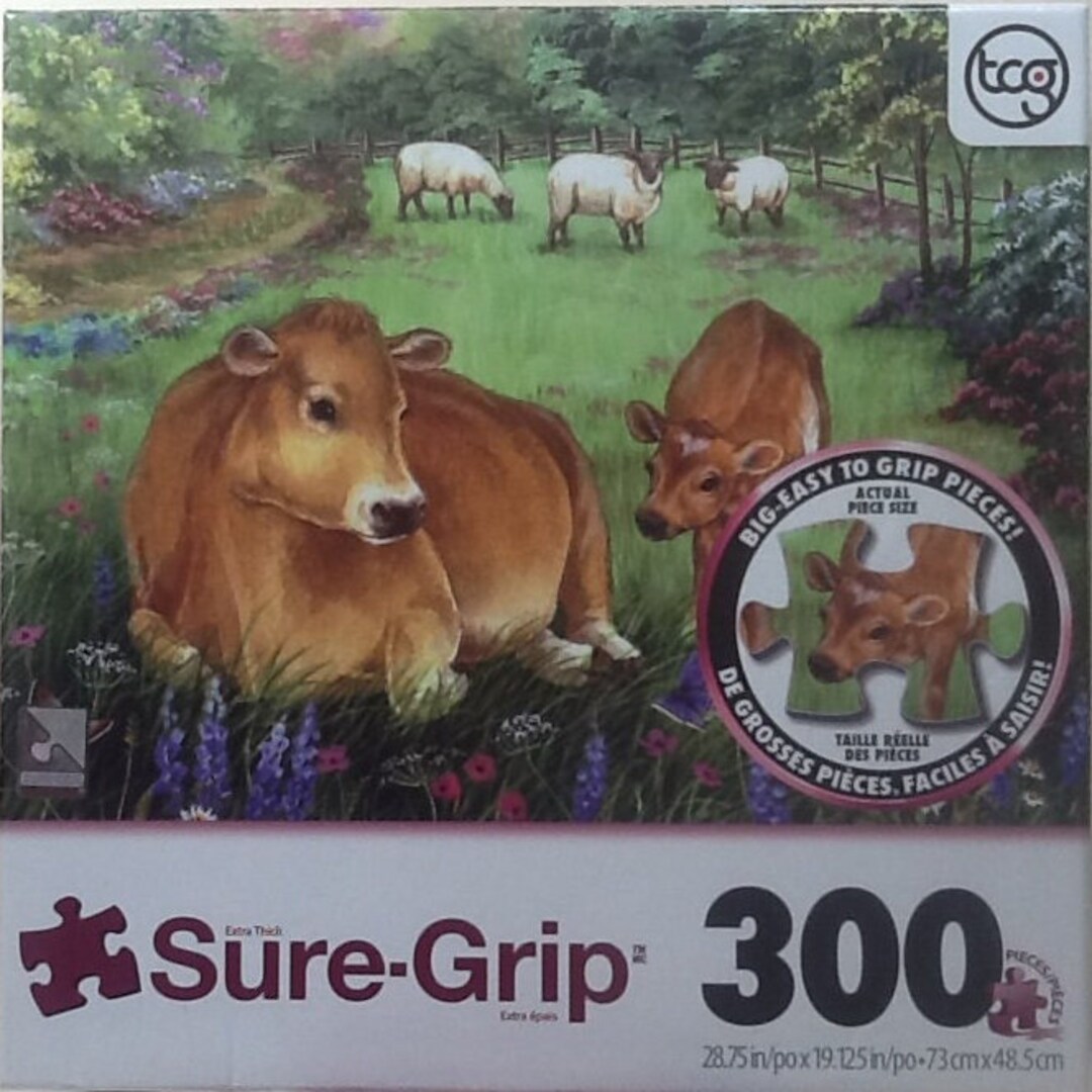 Contentment Cow Calf Sheep Jane Maday 300 Pc Jigsaw Puzzle 28.75 X 19. ...