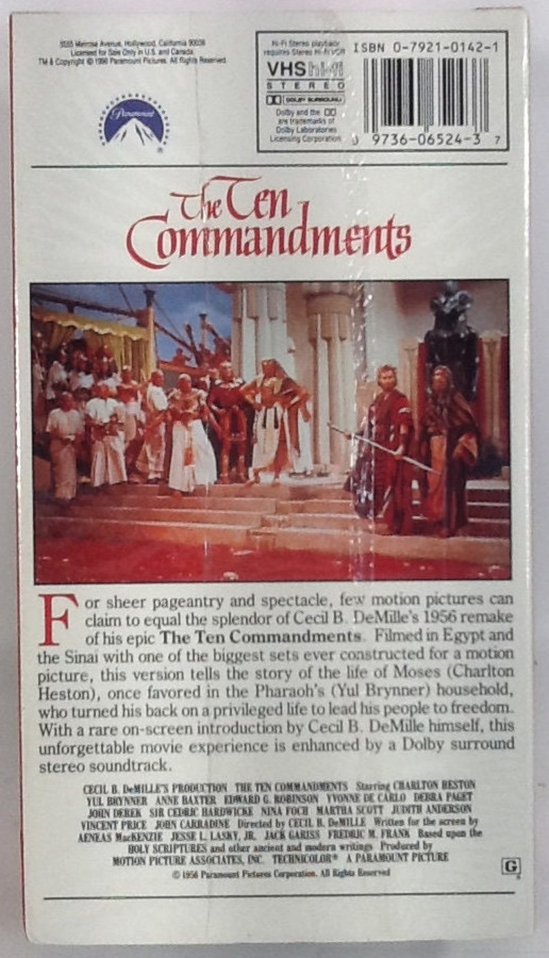 Factory Sealed the Ten Commandments VHS double Tape Charlton - Etsy