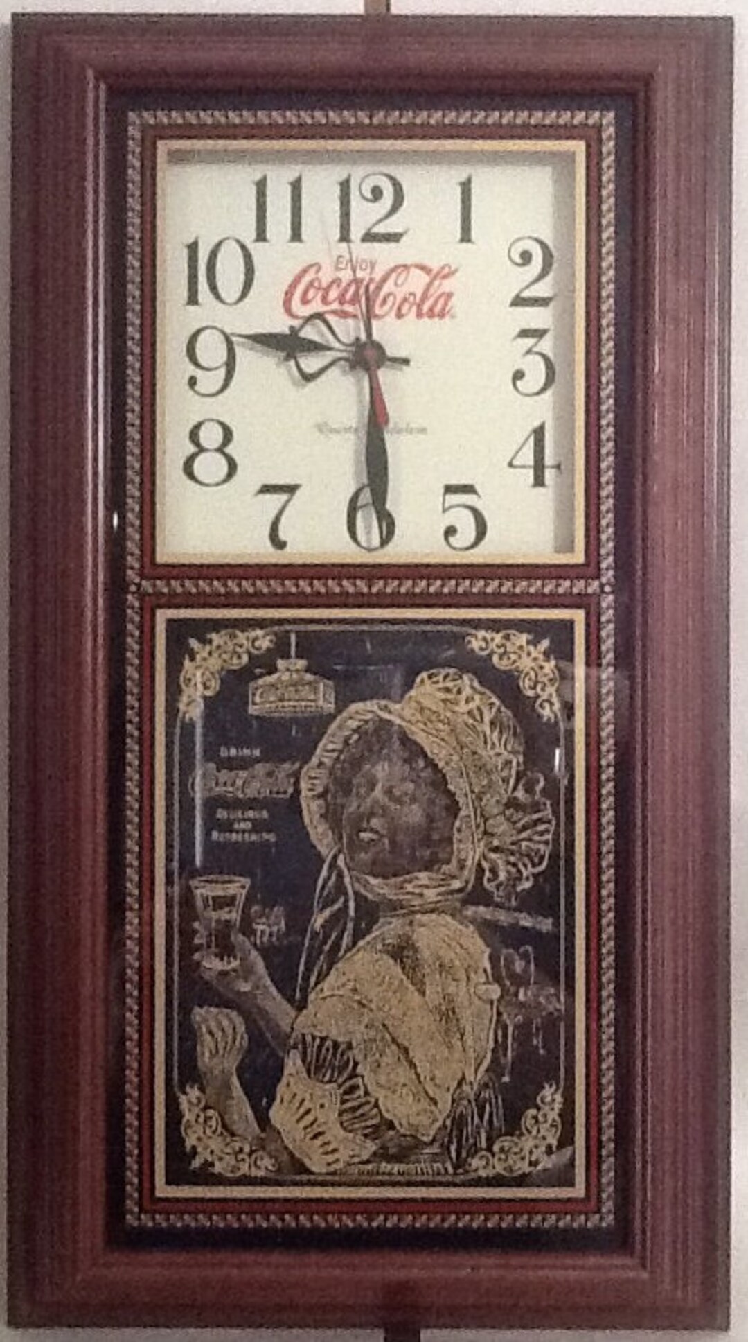 Vintage Enjoy Coca-cola Coke Quartz Pendulum Wall Clock 13-1/2 X 24-1/2 ...