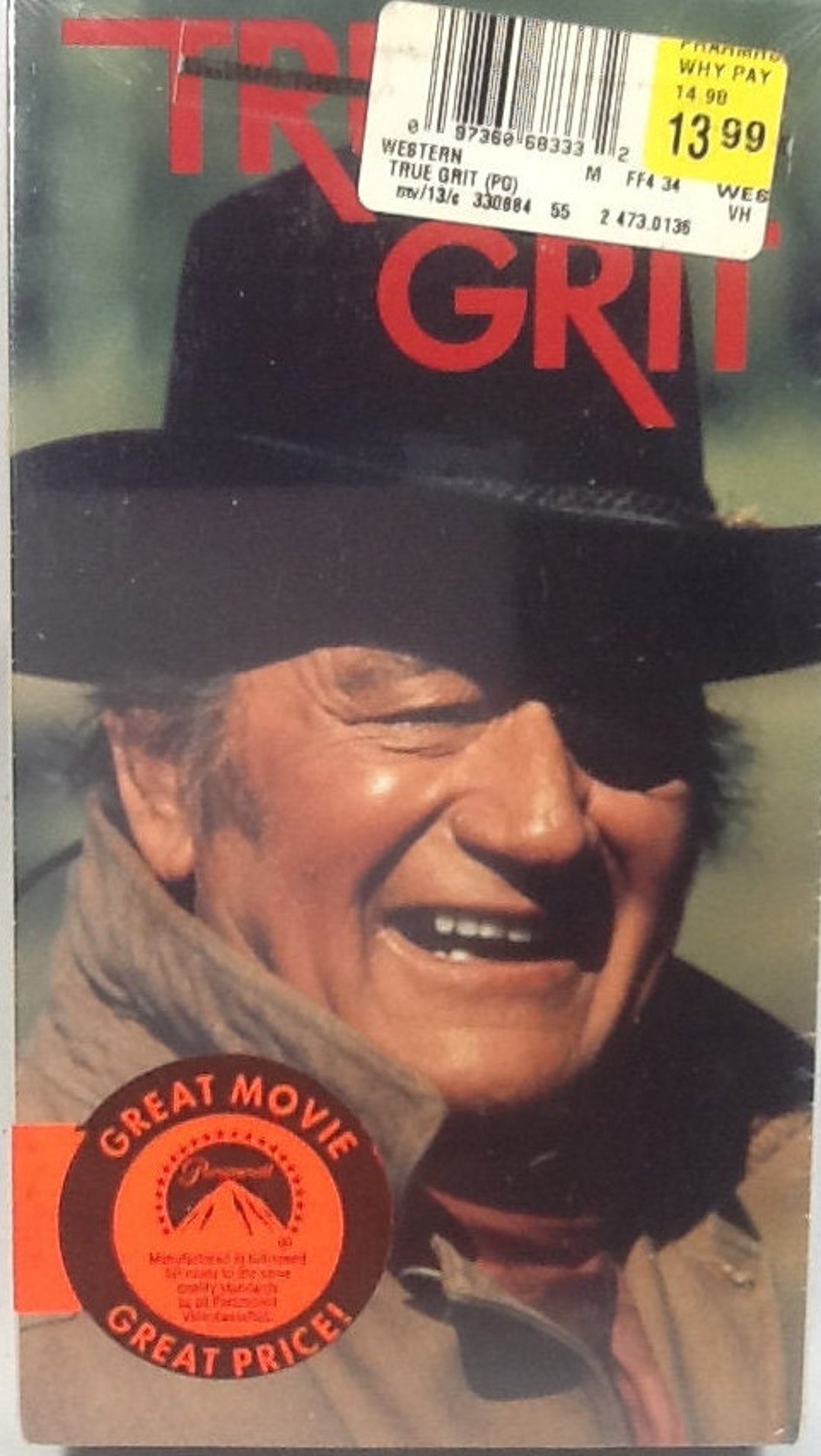 Factory Sealed True Grit VHS John Wayne Kim Darby Glen Campbell 1992 ...