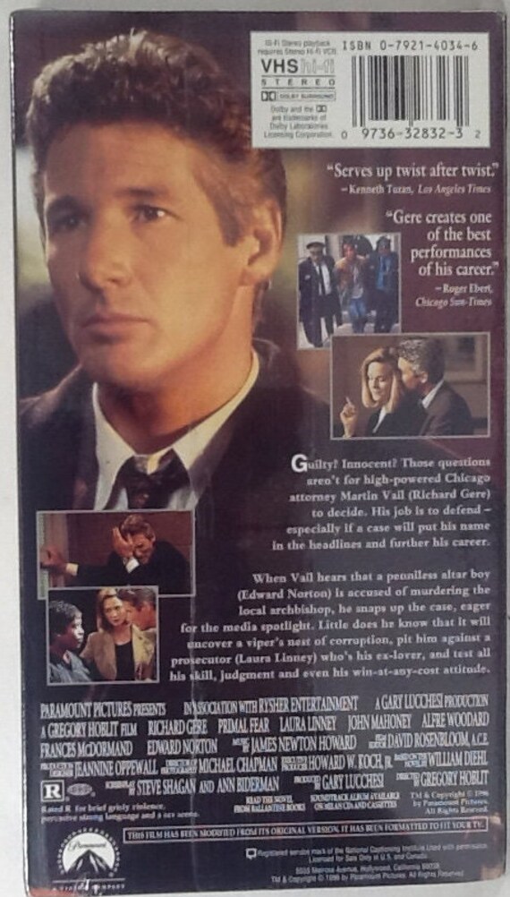 Primal Fear 1996 Poster