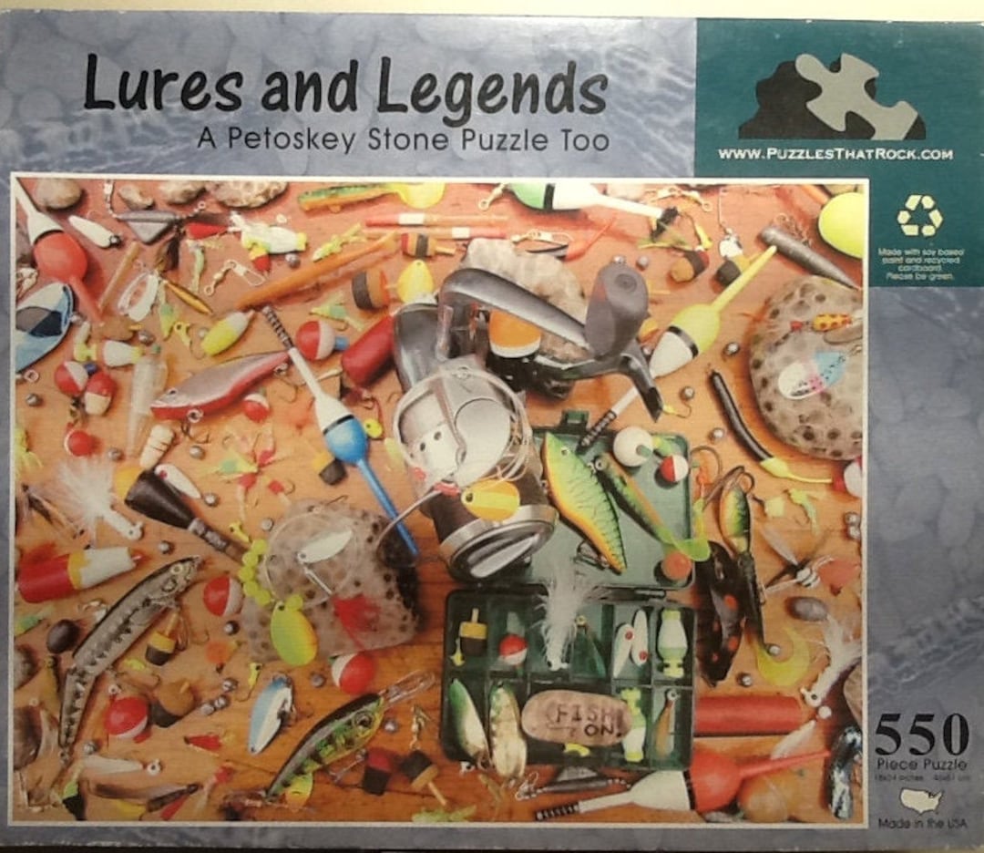 Lures and Legends A Petoskey Stone Puzzle Too 550 Pc Jigsaw Puzzle 18 X ...