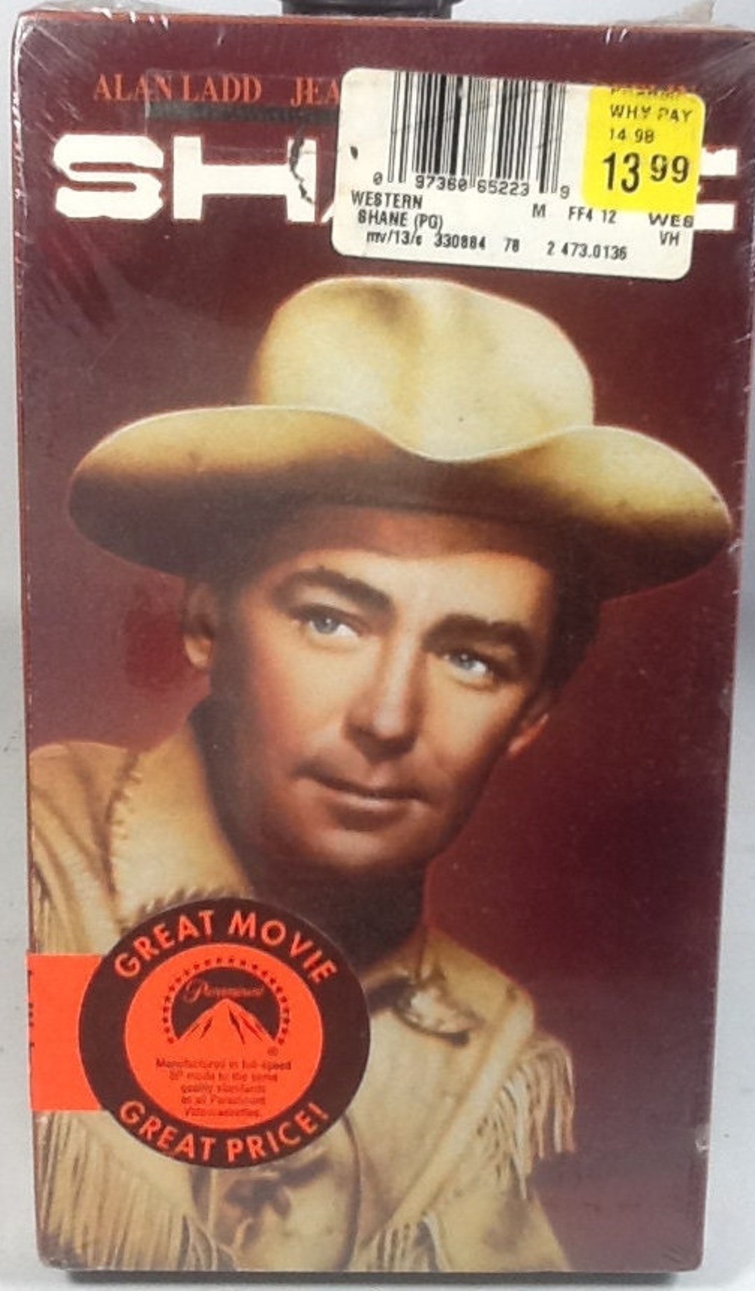 Factory Sealed Shane VHS Alan Ladd Jean Arthur Van Heflin Jack Palance ...