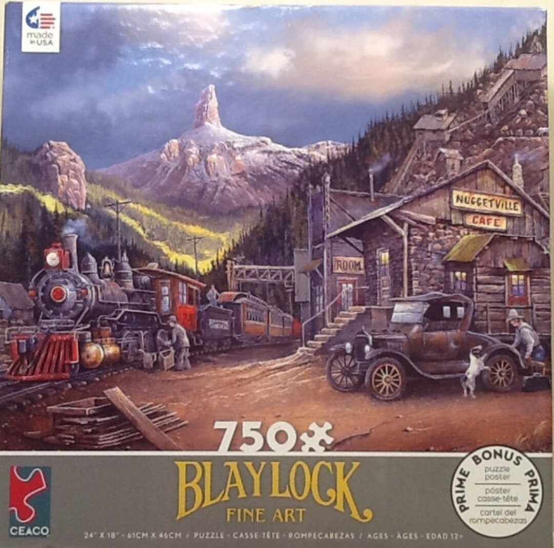 Nuggetville Cafe Steam Engine Locomotive Mining Town Blaylock Fine Art ...