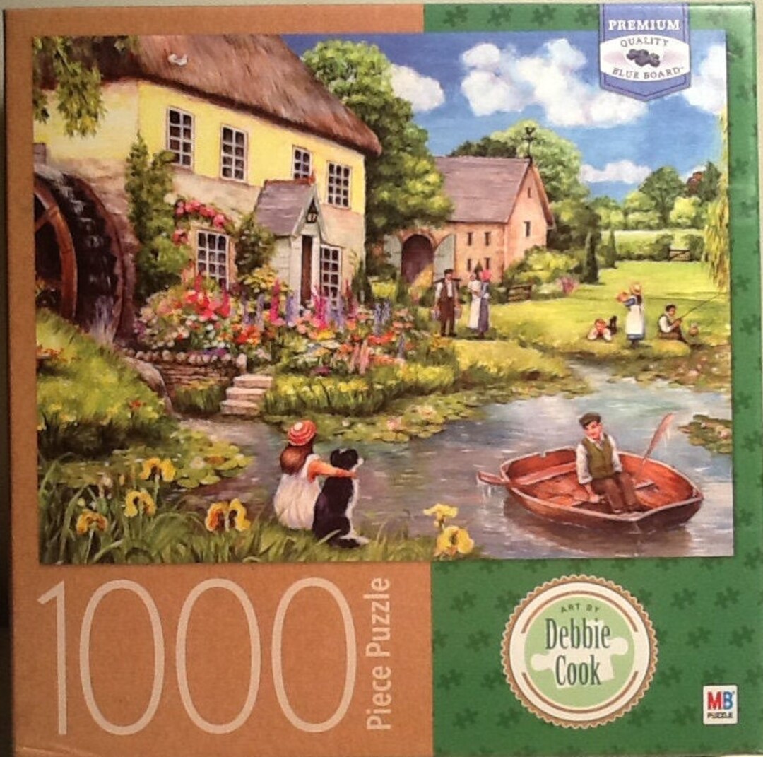 Mill Cottage Debbie Cook Jigsaw Puzzle 1000 Pc 20 X 27 Milton Bradley ...