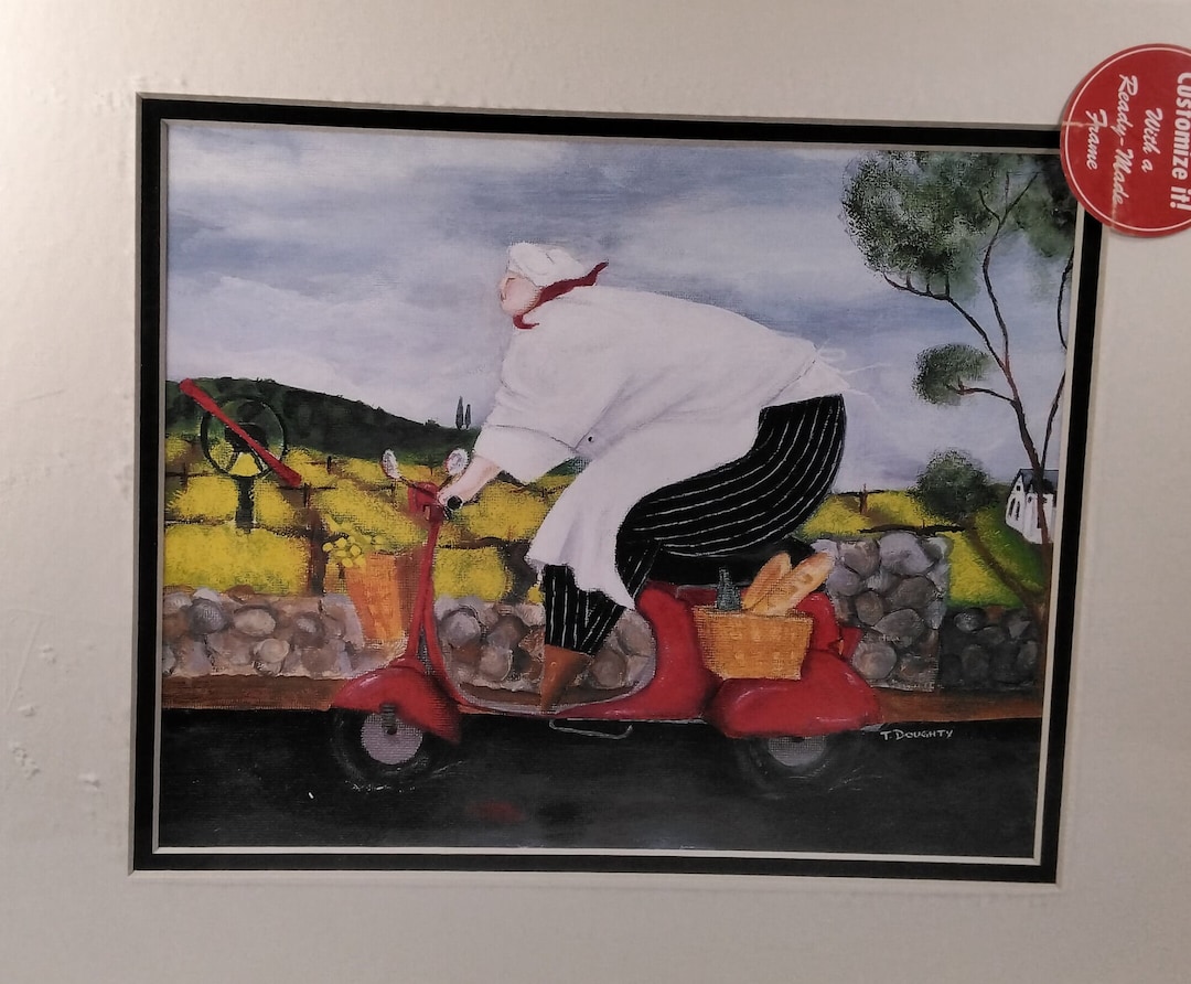 NOS A.C. Moore Art Print Mustard Chef Tricia Doughty W/mat 11 X 14 ...