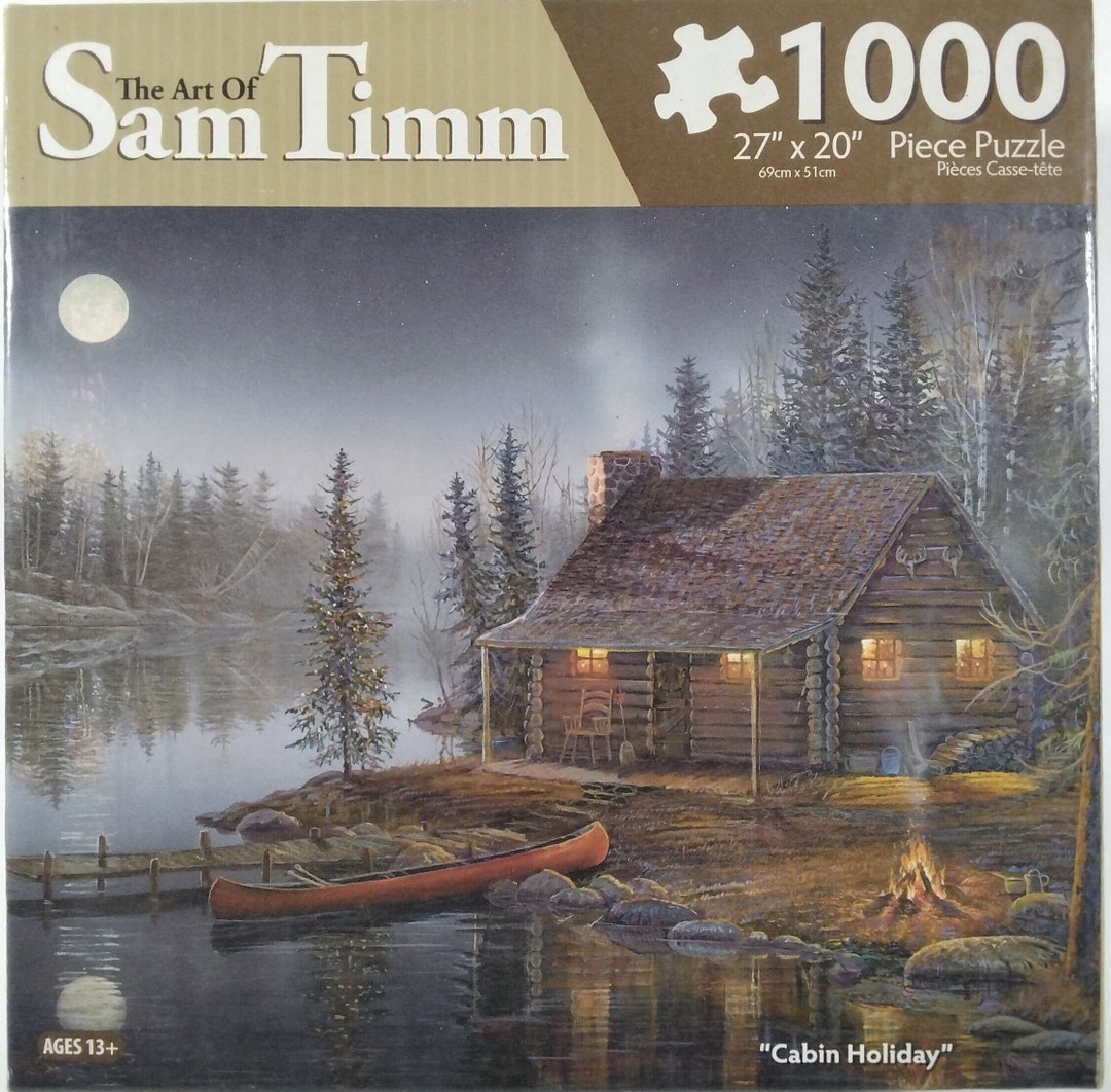 FACTORY SEALED Cabin Holiday Sam Timm 1000 Pc Jigsaw Puzzle 27 X 20 ...