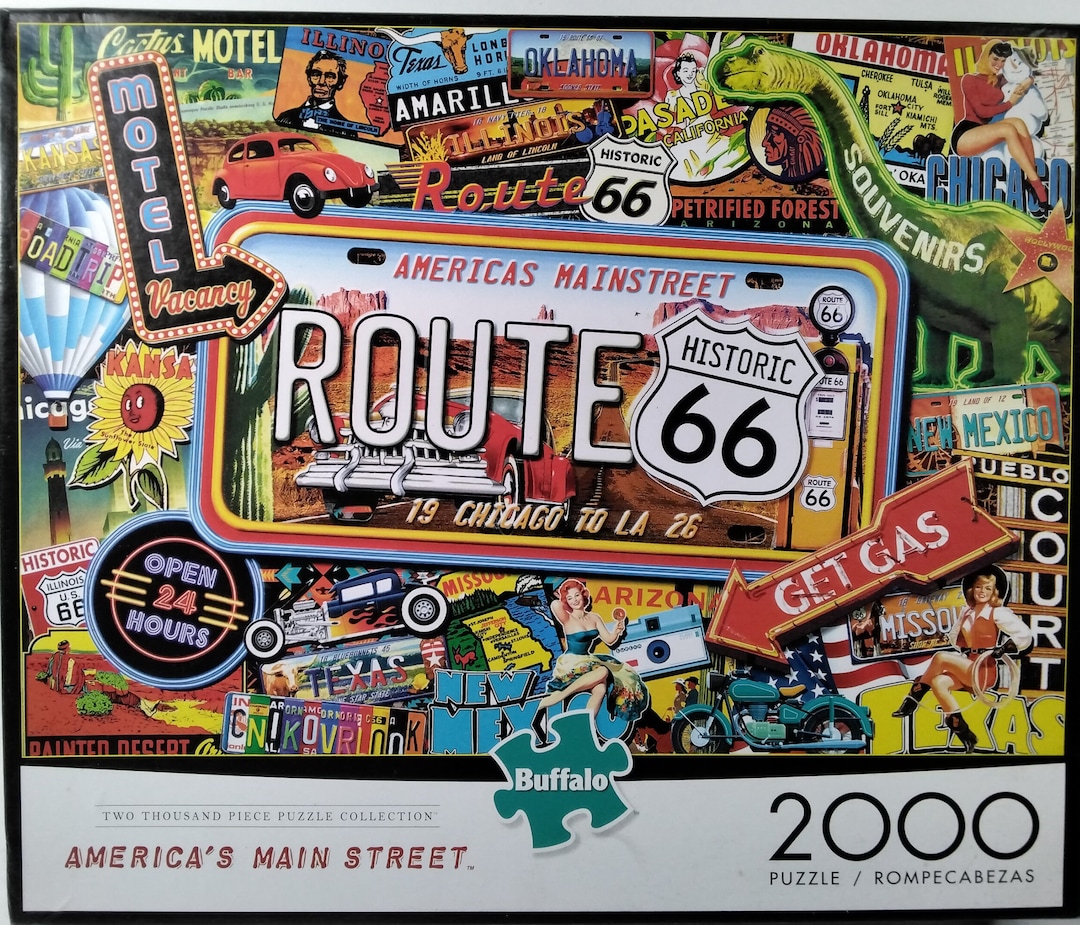 America's Main Street Route 66 Kate Ward Thacker 2000 Pc Jigsaw Puzzle 38.5 X 26.5 Buffalo Games ...