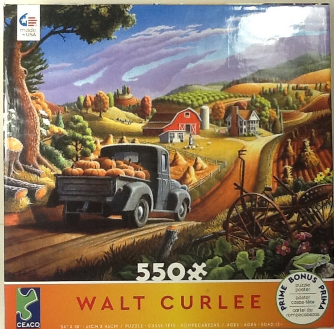 Pumpkins Red Barn Walt Curlee 550 Pc Jigsaw Puzzle 24 X 18 Ceaco 2424-2 ...