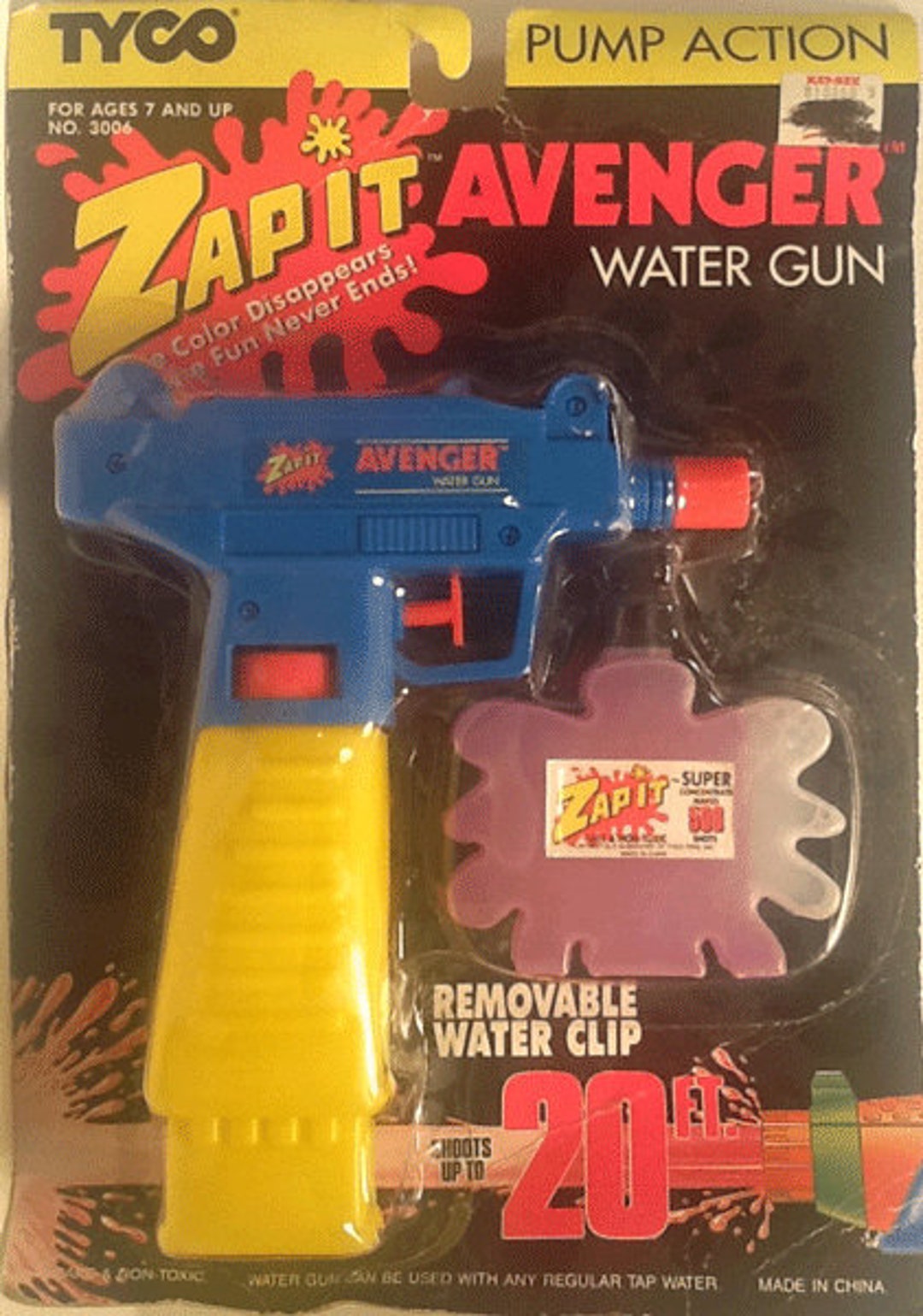 NEW In PACKAGE Zap It Avenger Water Gun Tyco Pump Action 1991 Playtime ...