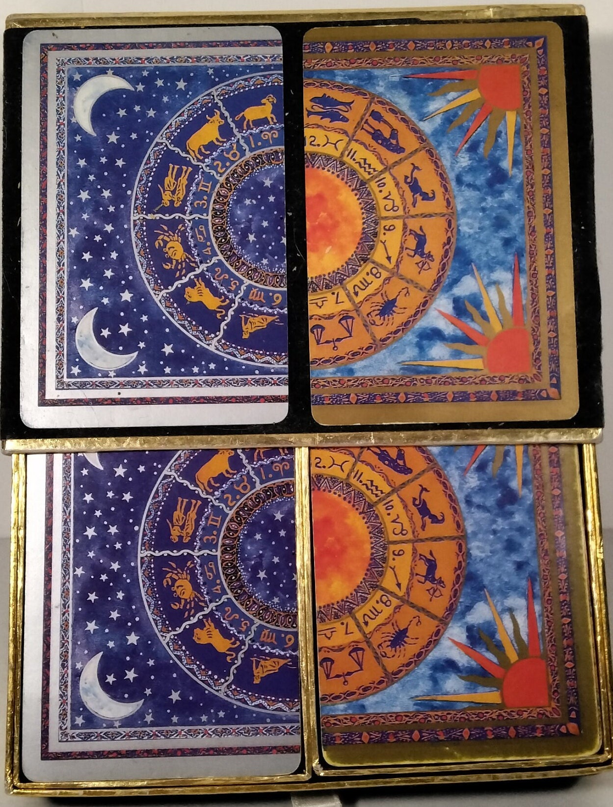Vintage Poker Playing Cards two Complete Decks Zodiak Astronomy ...