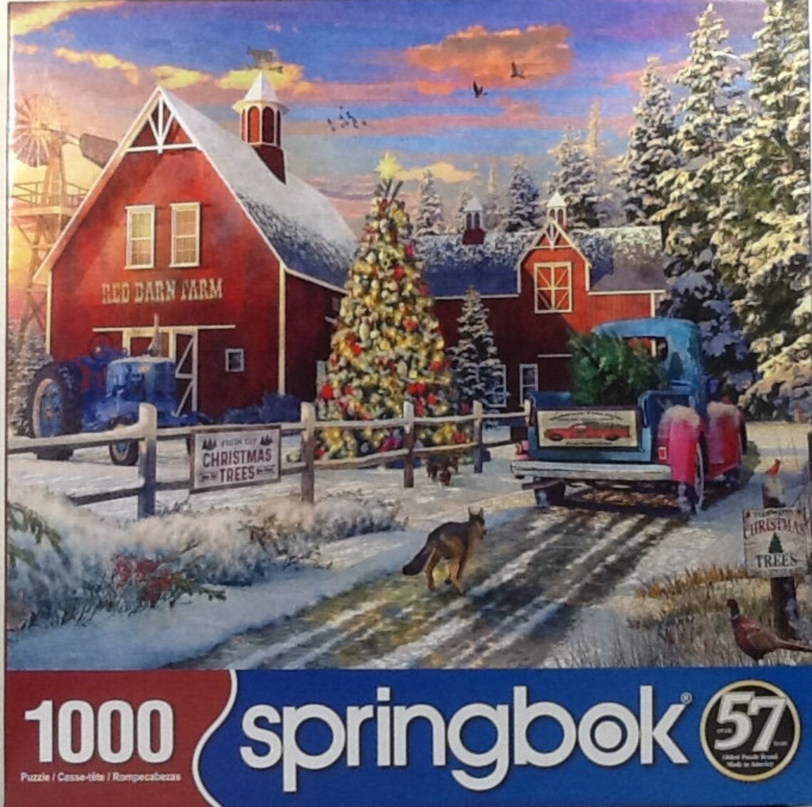 Red Barn Tree Farm Dominic Davison 1000 Pc Jigsaw Puzzle 24 X 30 ...