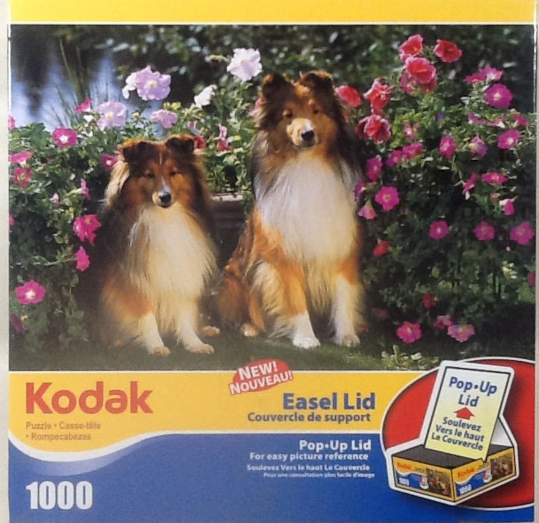 Keebler and Kyla Rough Collie Dogs Flowers Kodak Easel Lid Jigsaw ...