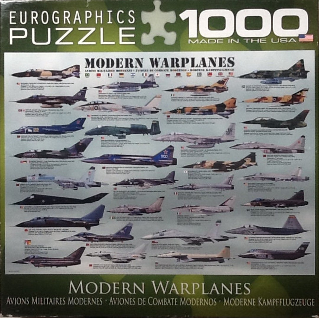 Modern Warplanes 1000 Pc Jigsaw Puzzle 19-1/4 X 26-5/8 Eurographics ...