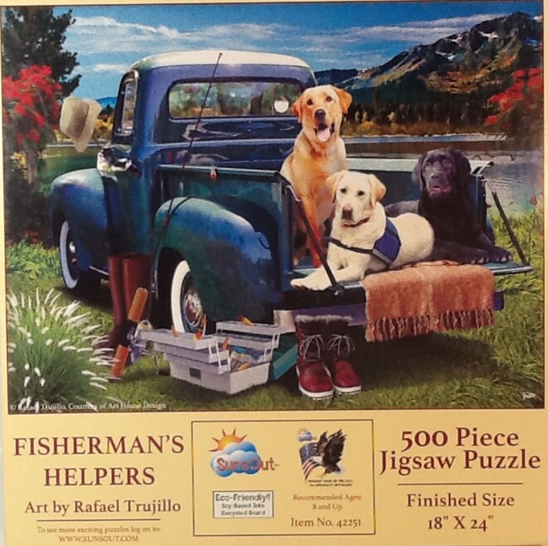 Fisherman's Helpers Rafael Trujillo 500 Pc Jigsaw Puzzle 18 X 24 ...
