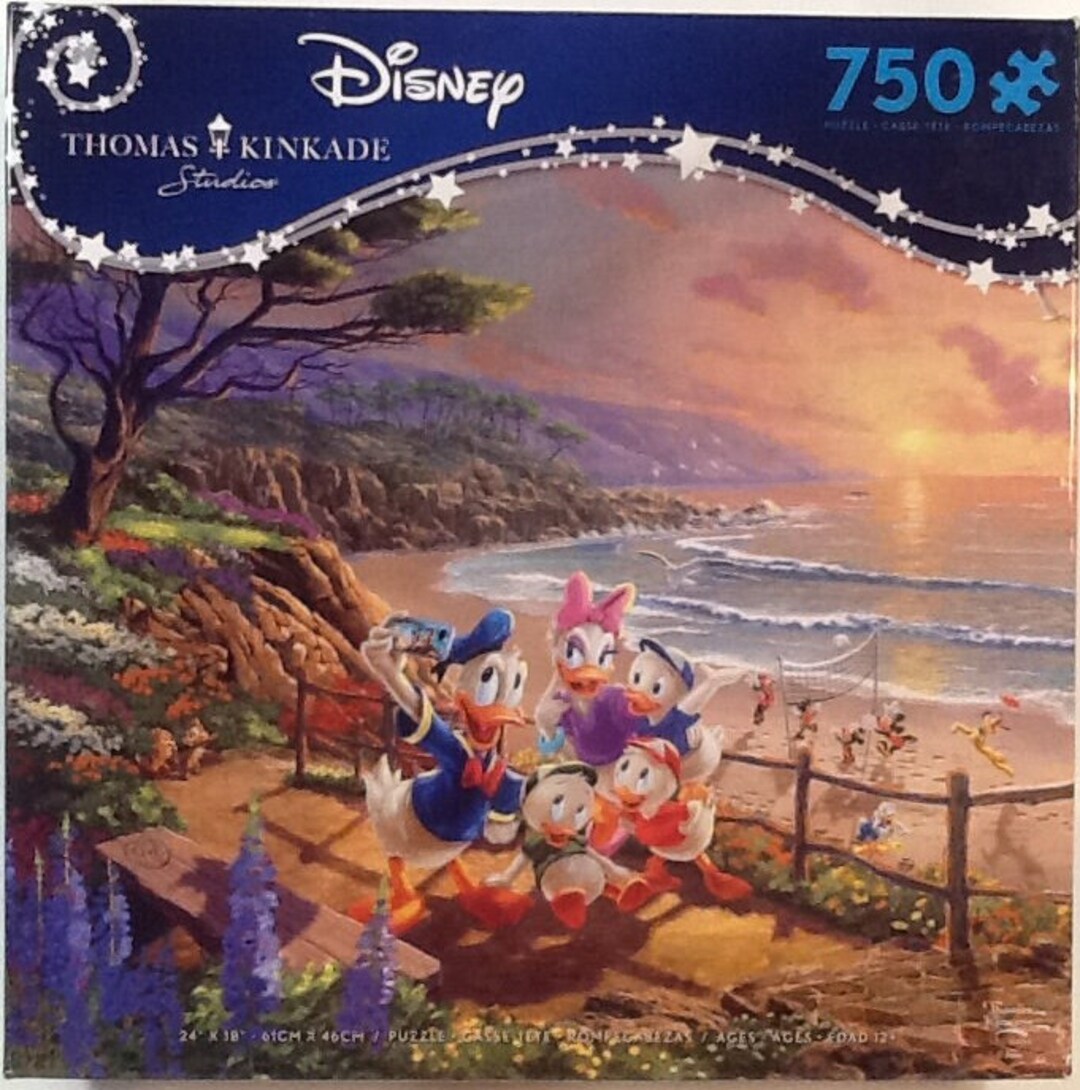 Disney Donald and Daisy A Duck Day Afternoon Thomas Kinkade 750 Jigsaw ...