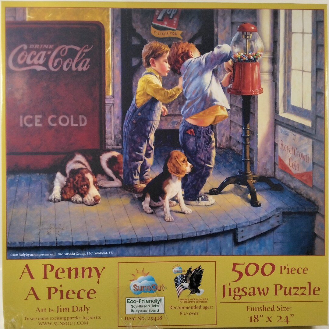 A Penny A Piece Jim Daly Jigsaw Puzzle 500 Pc 18 X 24 Sunsout 29418 - Etsy