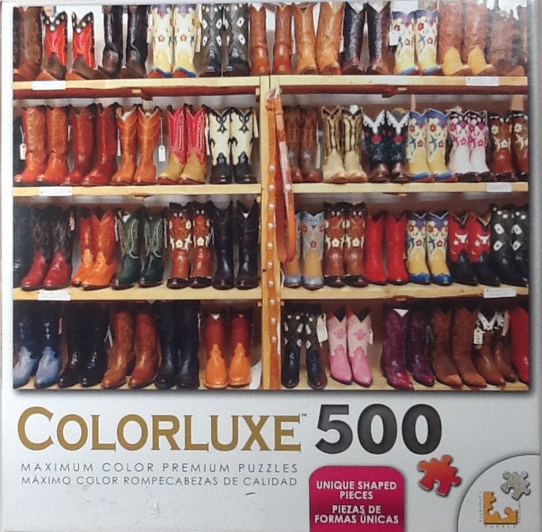 Rows of Colorful Cowboy Boots Colorluxe Randall Stevens 500 Pc Jigsaw ...