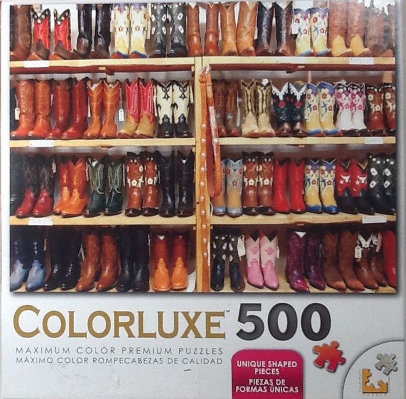 Rows of Colorful Cowboy Boots Colorluxe Randall Stevens 500 Pc Jigsaw ...