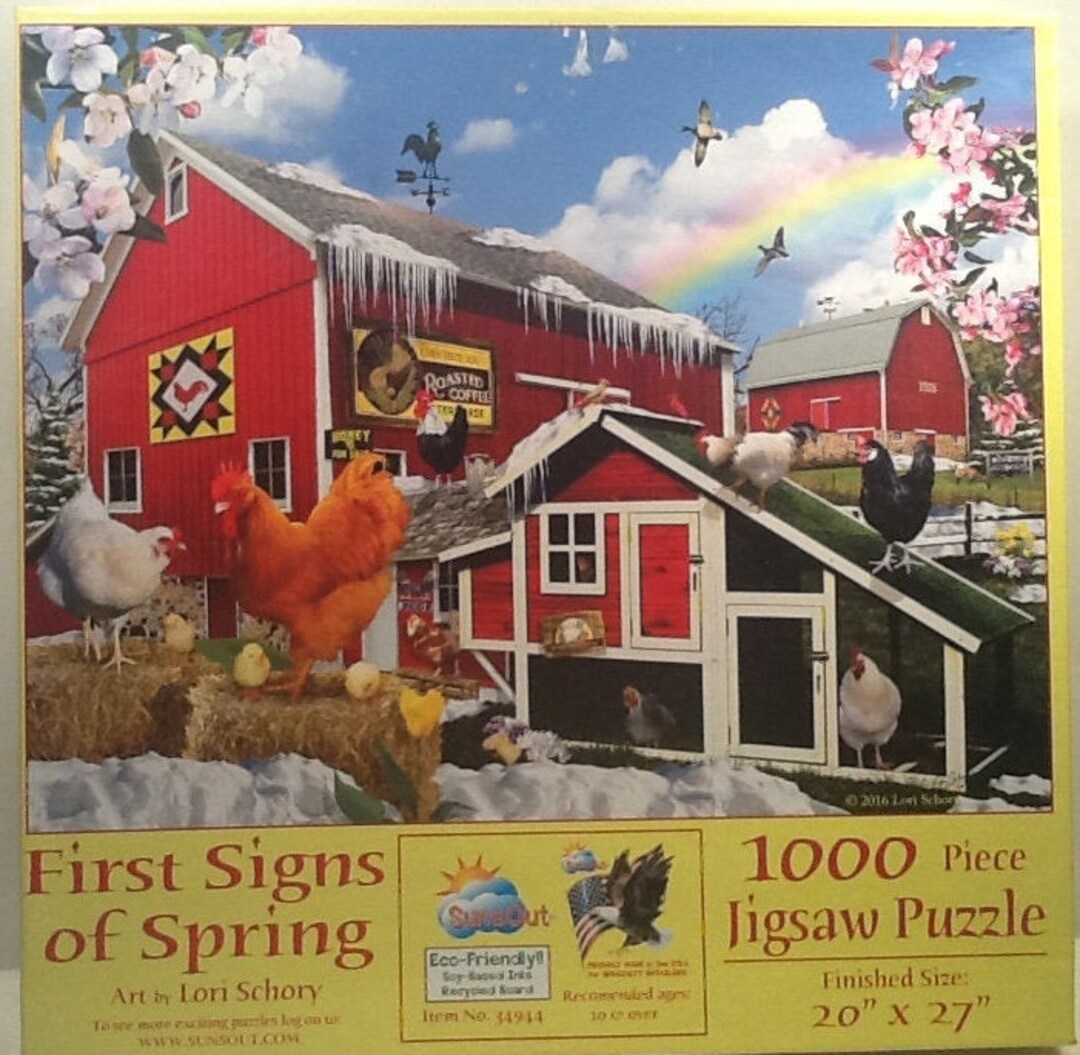 First Signs of Spring Red Barn Chickens Rooster Daybreak Roasted Coffee ...