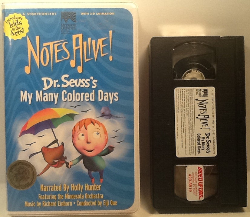 Notes Alive VHS Dr Seuss My Many Colored Days Holly Hunter - Etsy