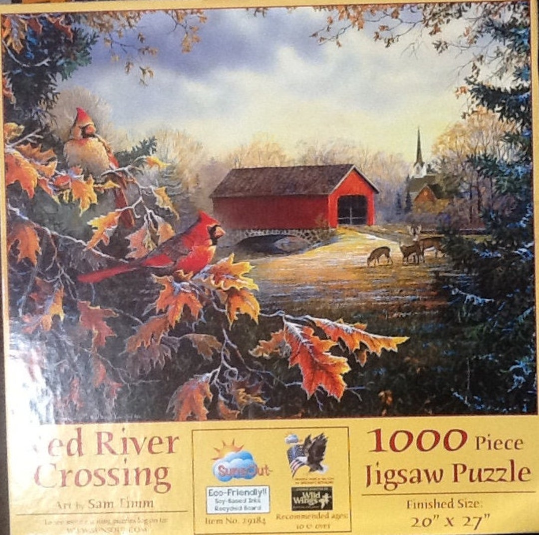 Red River Crossing Covered Bridge Sam Timm Jigsaw Puzzle 1000 Pc 20 X ...