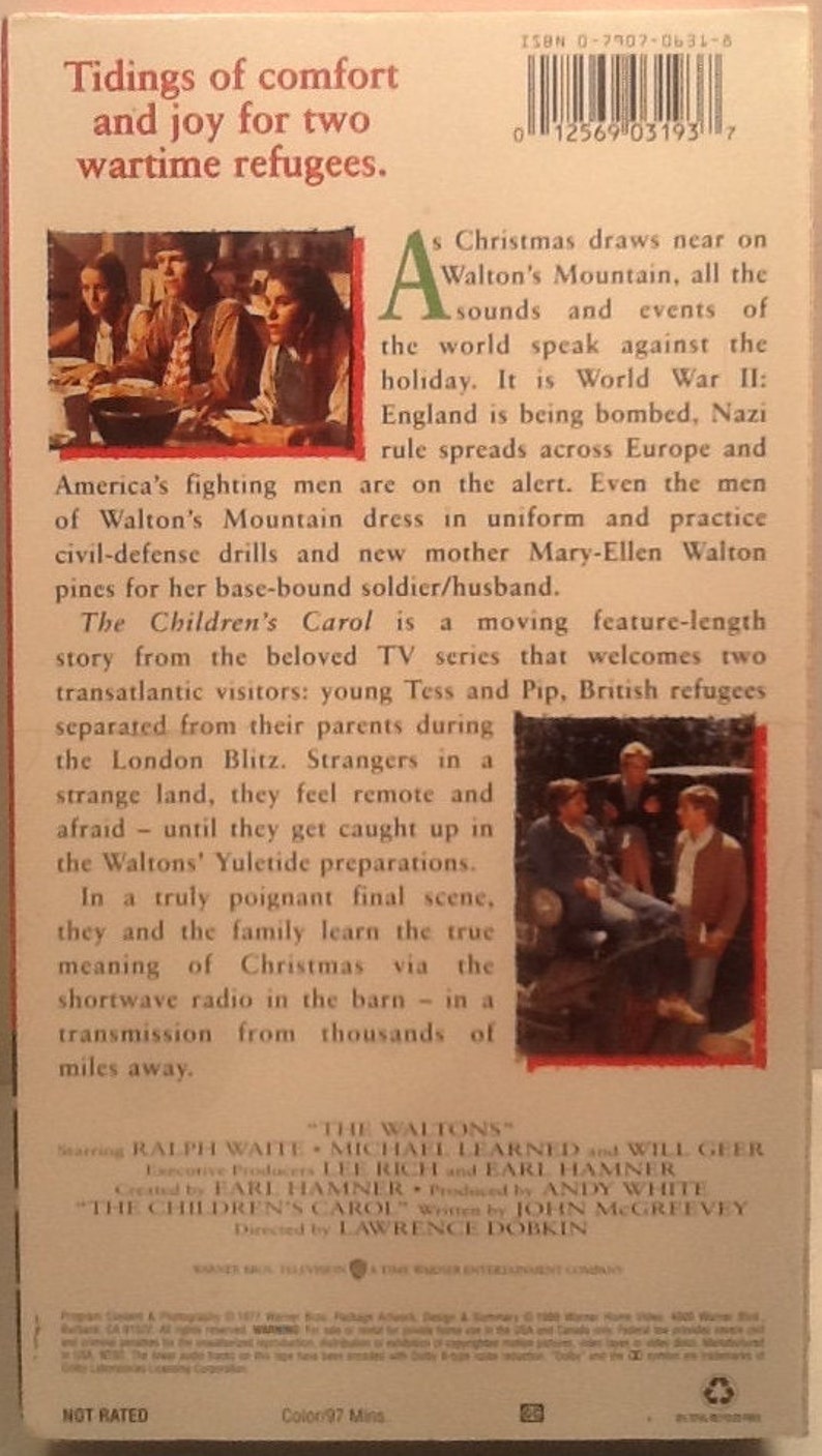 Factory Sealed the Waltons VHS the Children's Carol Ralph | Etsy