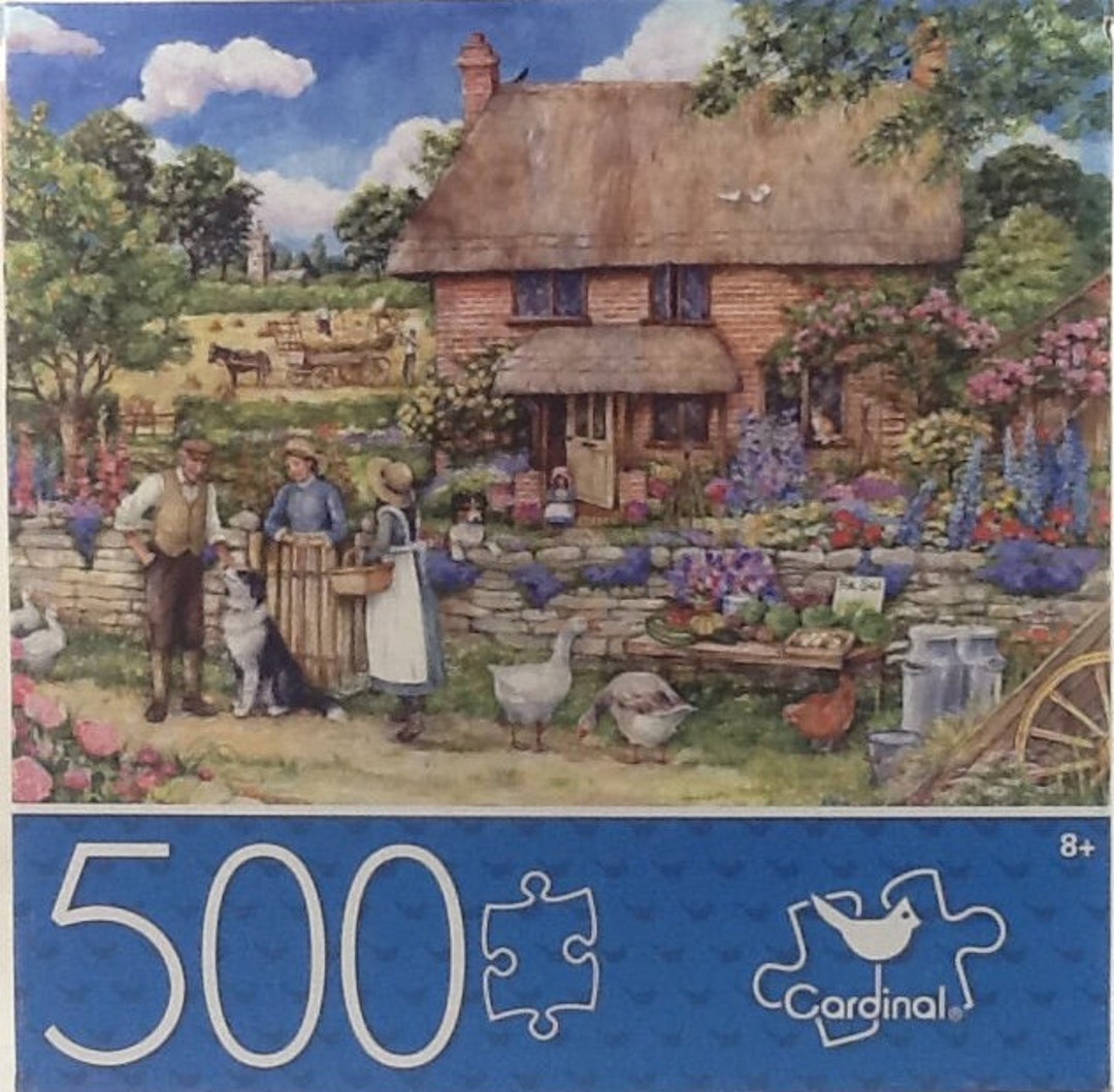 Farm Cottage Debbie Cook 500 Pc Jigsaw Puzzle 24 X 18 Spinmaster ...