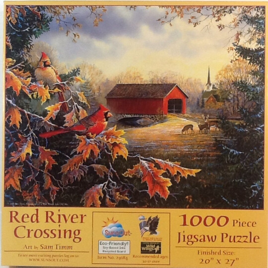 Red River Crossing Sam Timm 1000 Pc Jigsaw Puzzle 20 X 27 Sunsout 29184 - Etsy
