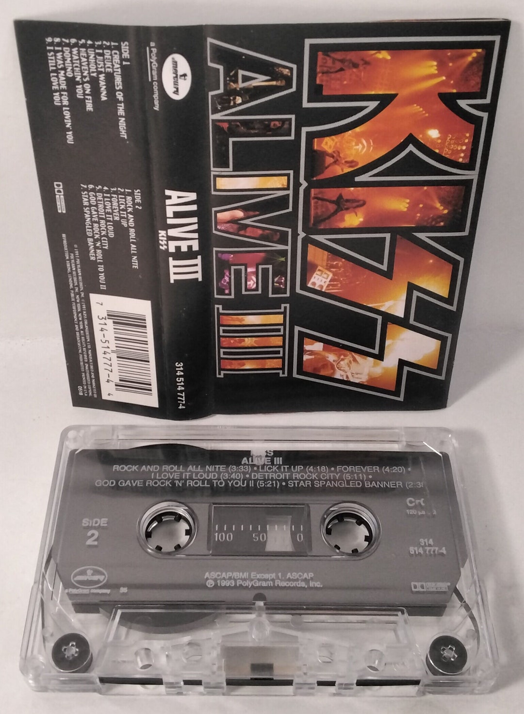 Vintage 1993 Kiss CASSETTE Alive III - Etsy