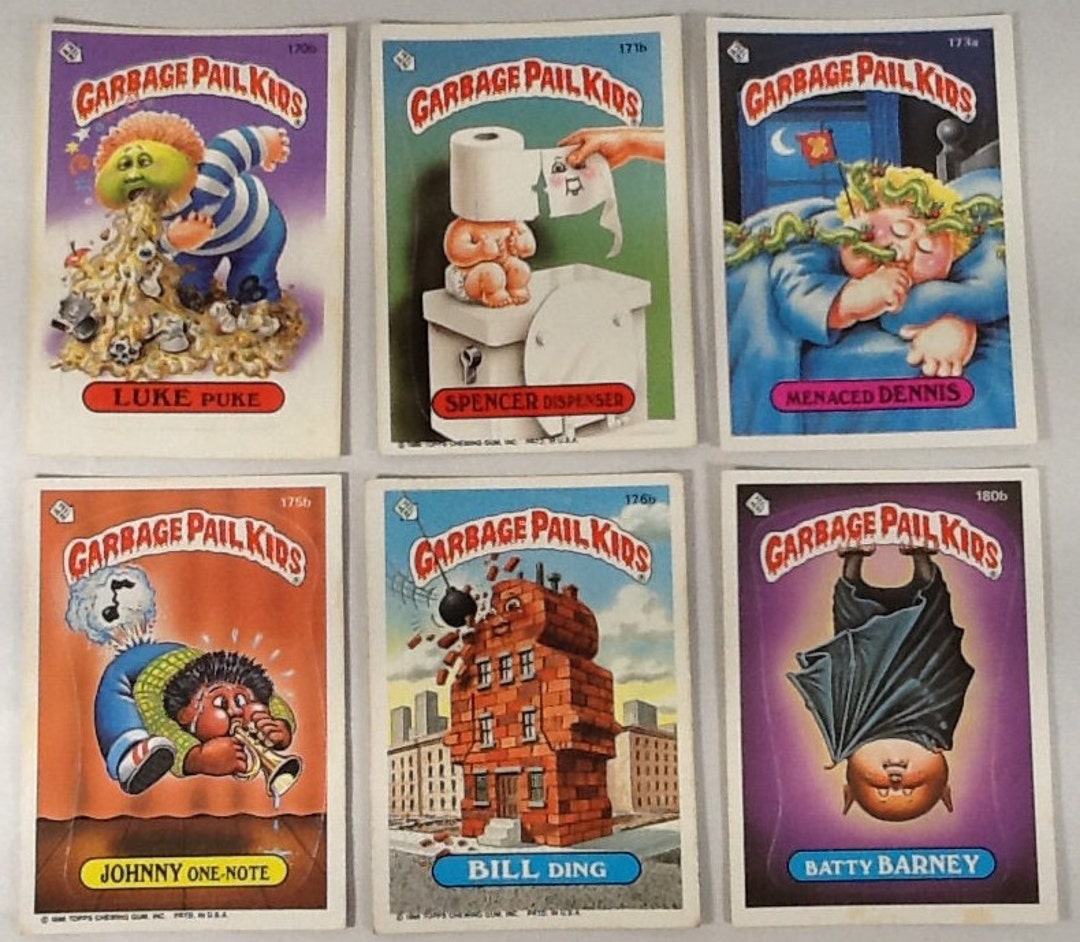 Vintage 1986 OS5 Garbage Pail Kids Matte Cards Lot 11 Luke Puke Spencer ...