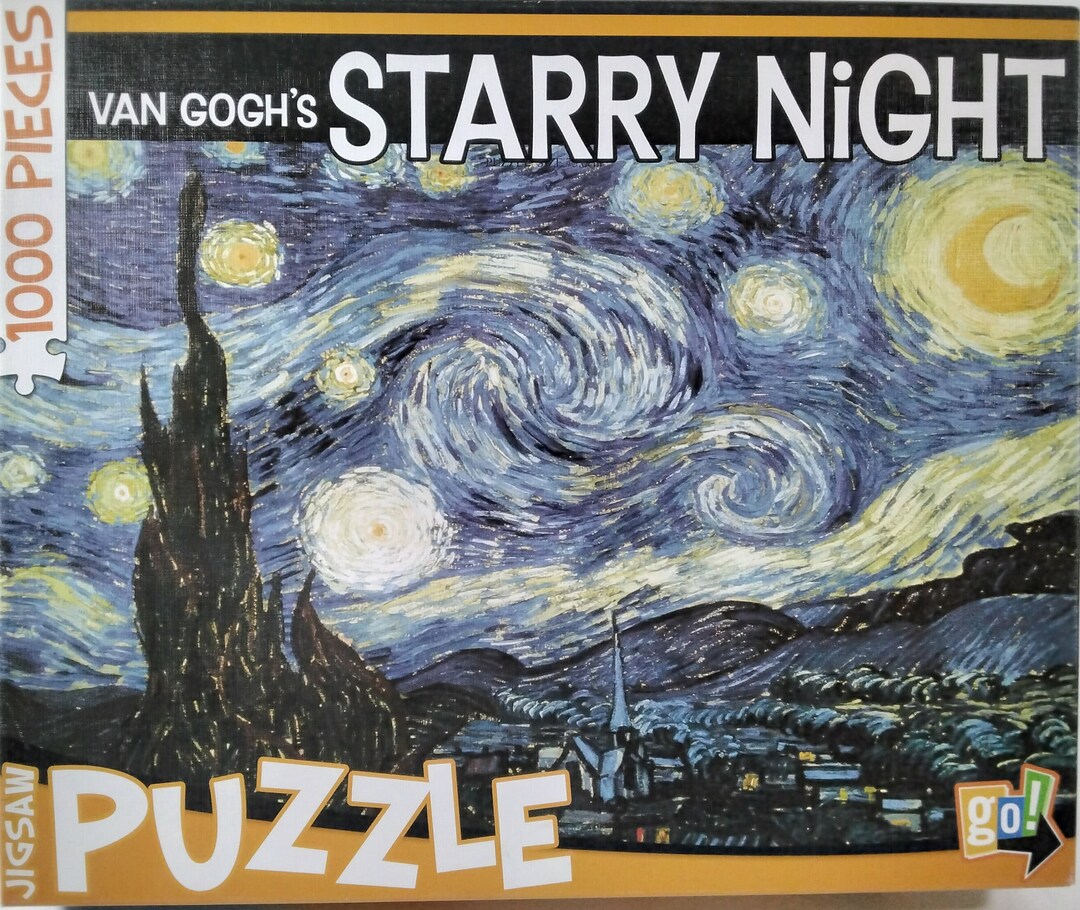 Starry Night Vincent Van Gogh 1000 Pc Jigsaw Puzzle 29-1/2 X 19-5/8 Go ...