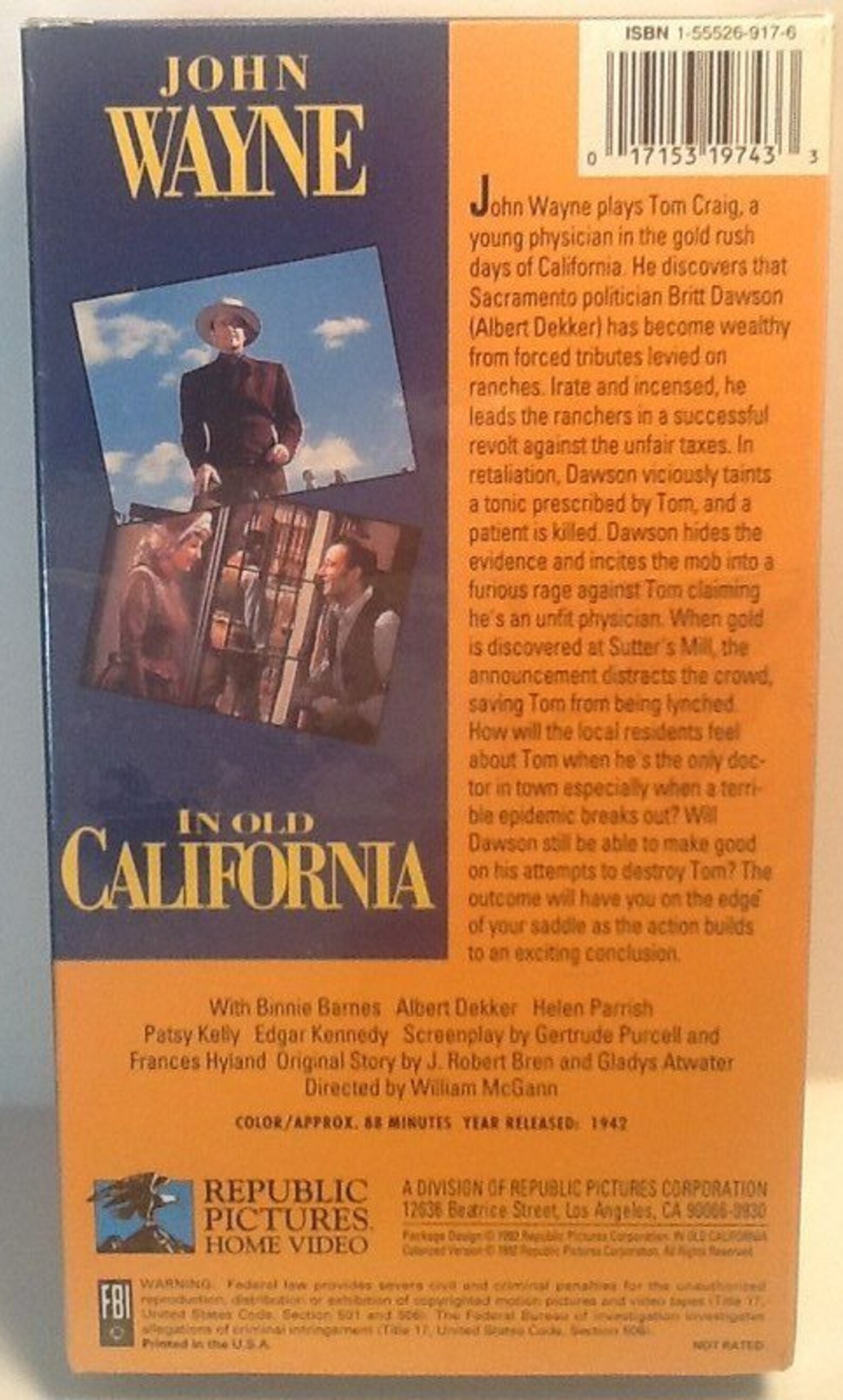 FACTORY SEALED in Old California VHS John Wayne Binnie Barnes - Etsy